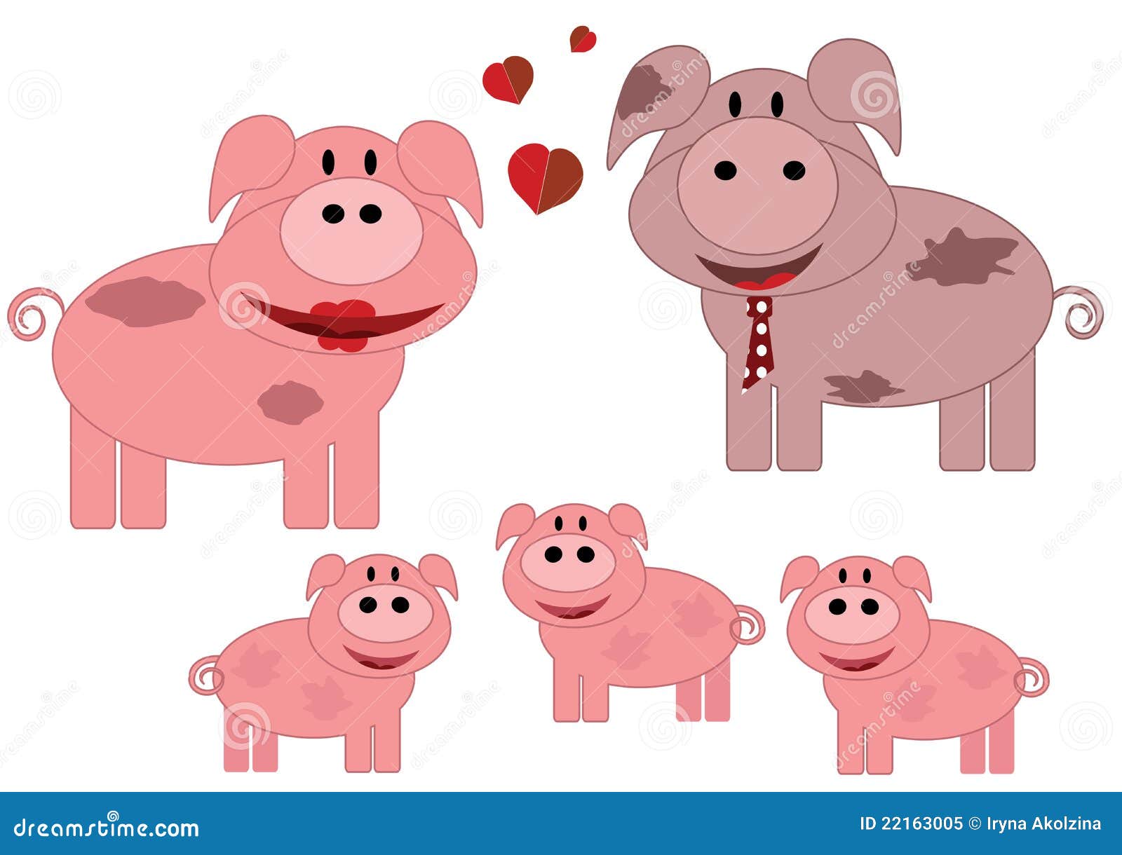 Pigs family stock vector. Illustration of cute, design - 22163005