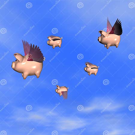 When Pigs Fly 2 stock illustration. Illustration of blue - 1077840