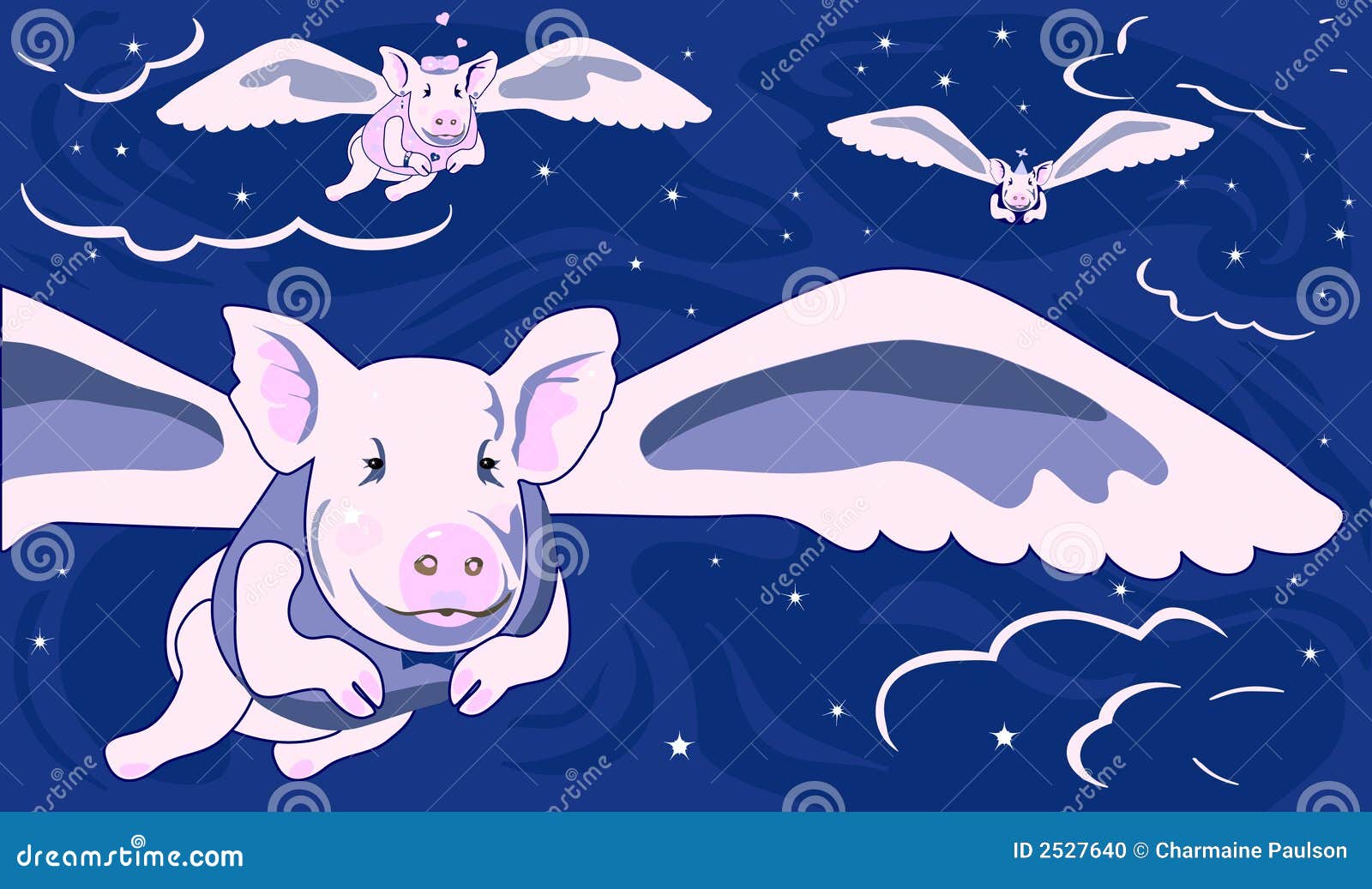 When Pigs Fly stock vector. Illustration of flying, graphic - 2527640