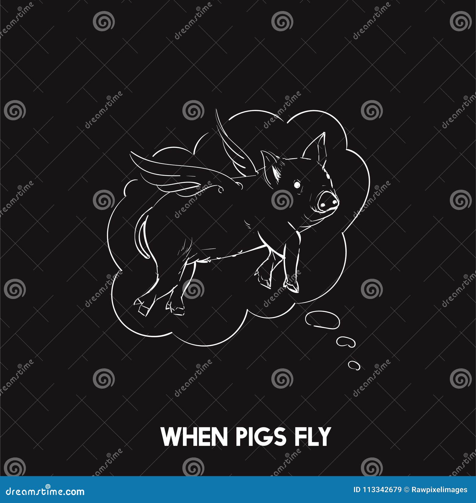 When Pigs Fly Idiom Illustration Stock Illustration - Illustration of ...