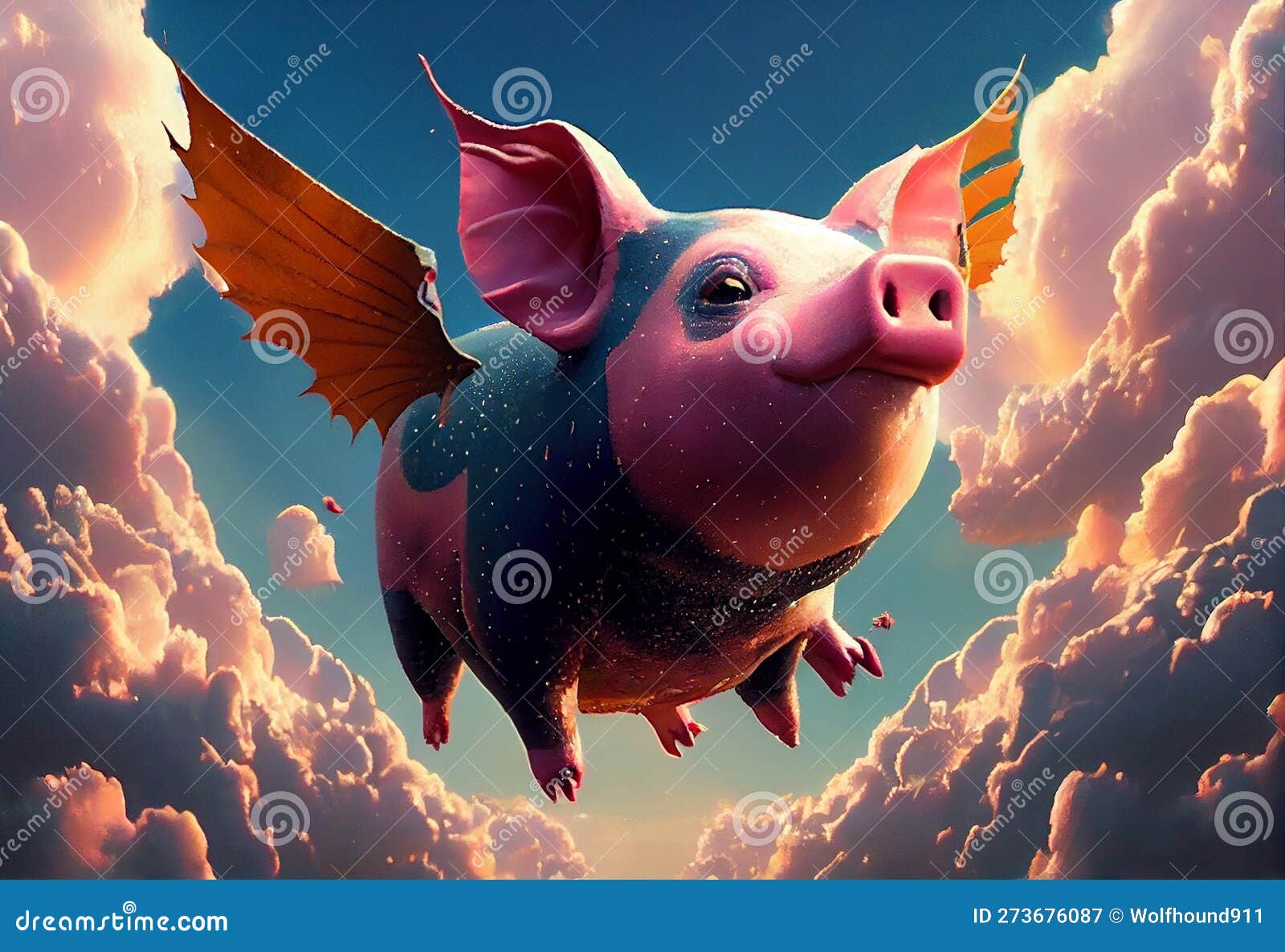 Pigs Fly in the Sky. Generate Ai Stock Image - Image of metaphor ...