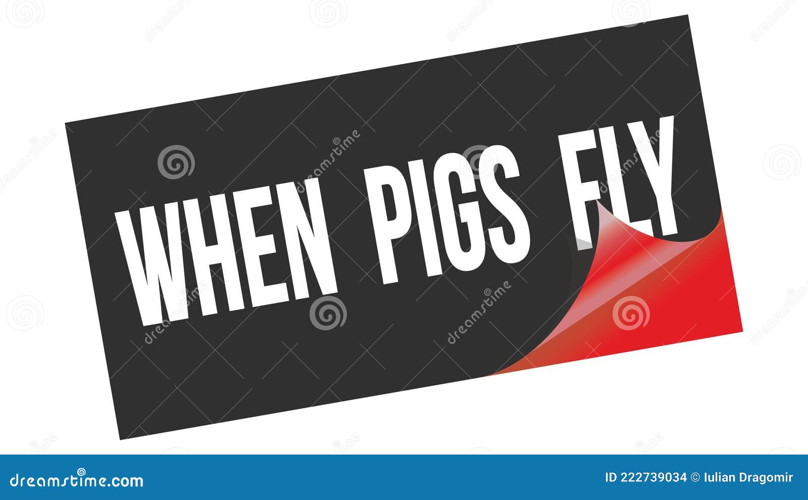 When PIGS FLY Text on Black Red Sticker Stamp Stock Illustration ...