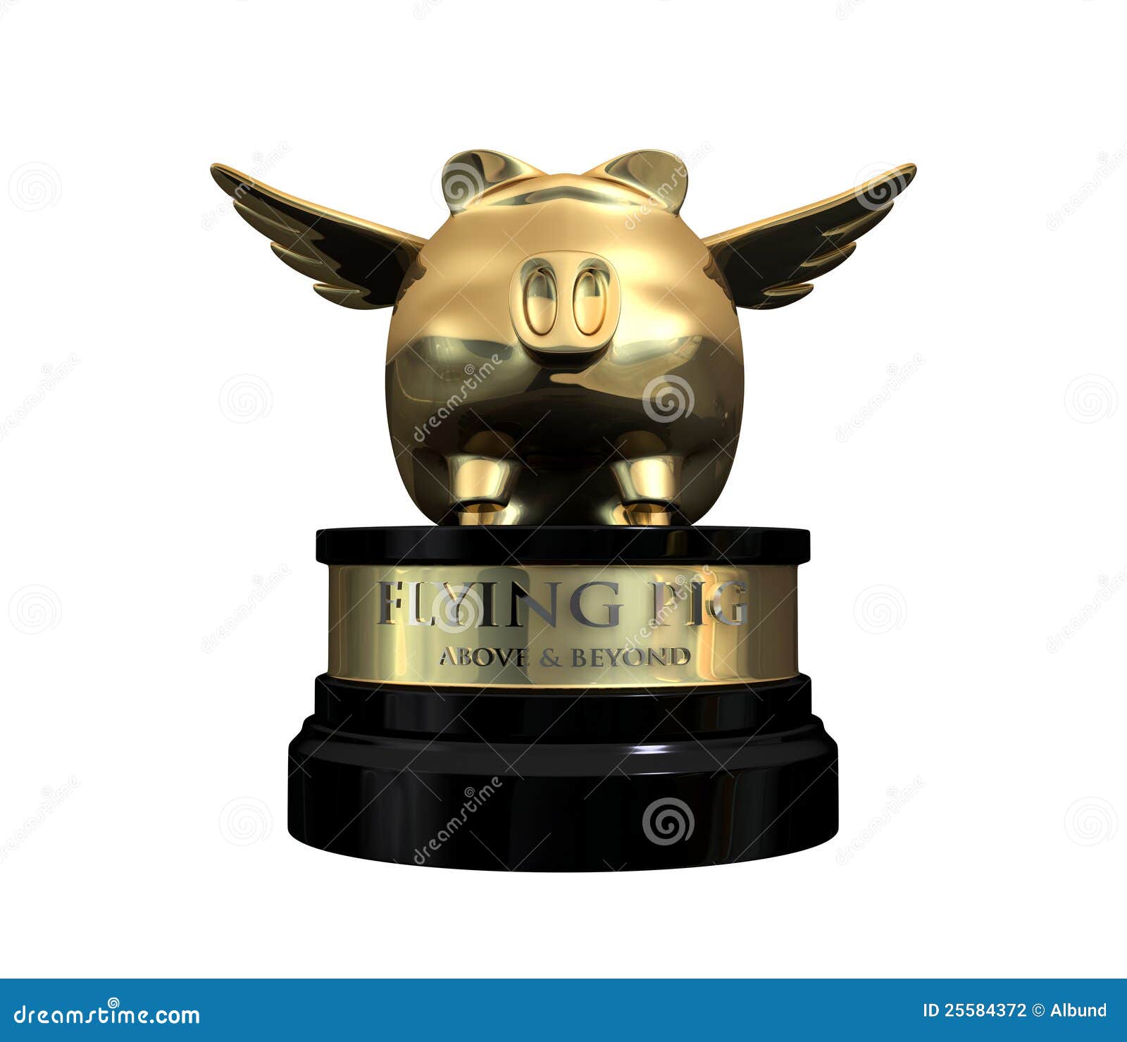 When Pigs Fly Trophy Award stock illustration. Illustration of flying ...