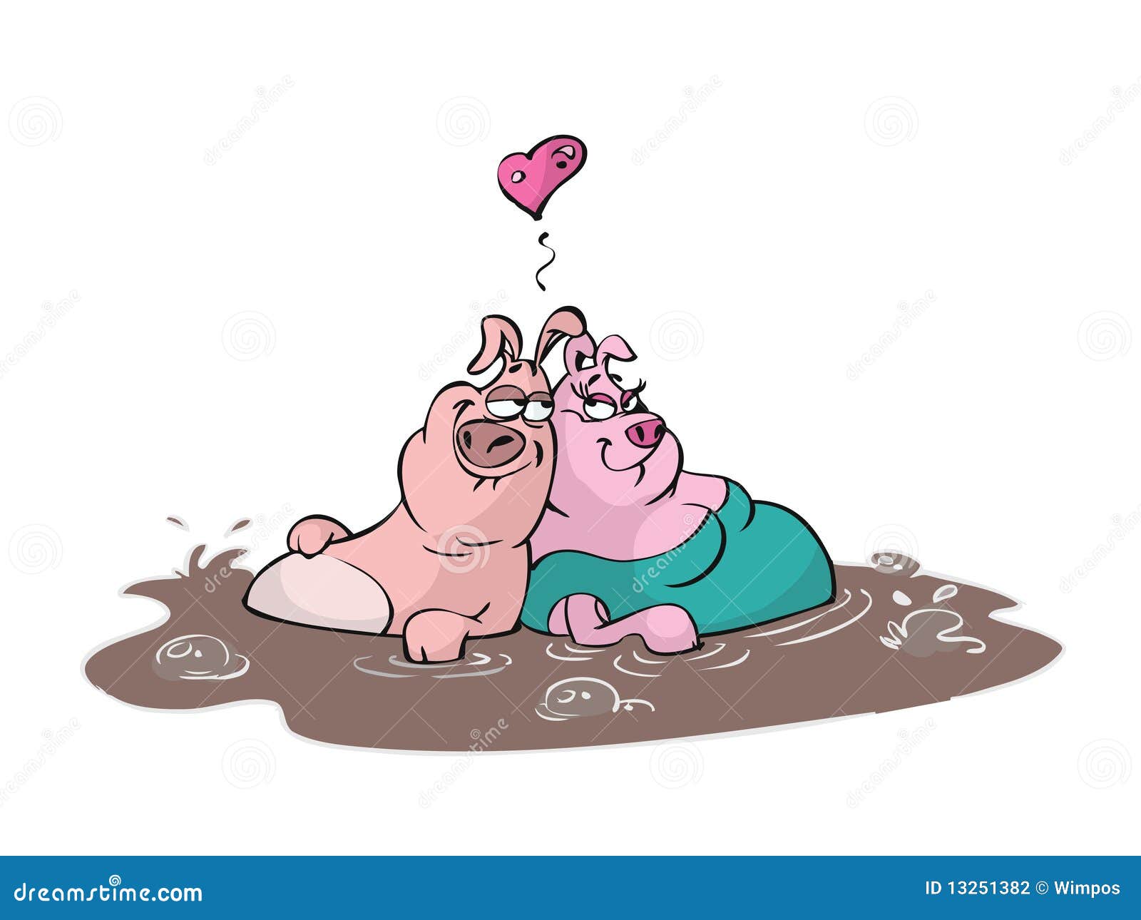 Pigs in love stock illustration. Illustration of pigs - 13251382