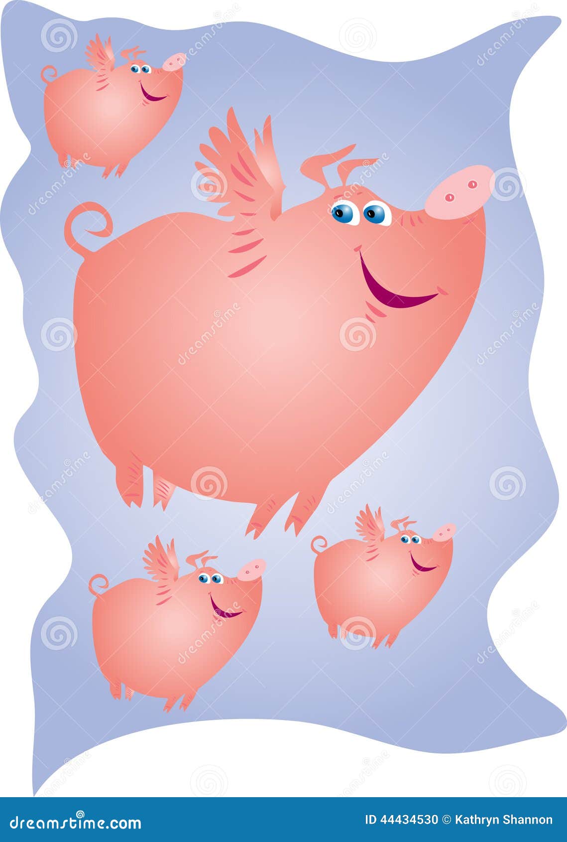 Pigs might fly stock vector. Illustration of pink, porky - 44434530