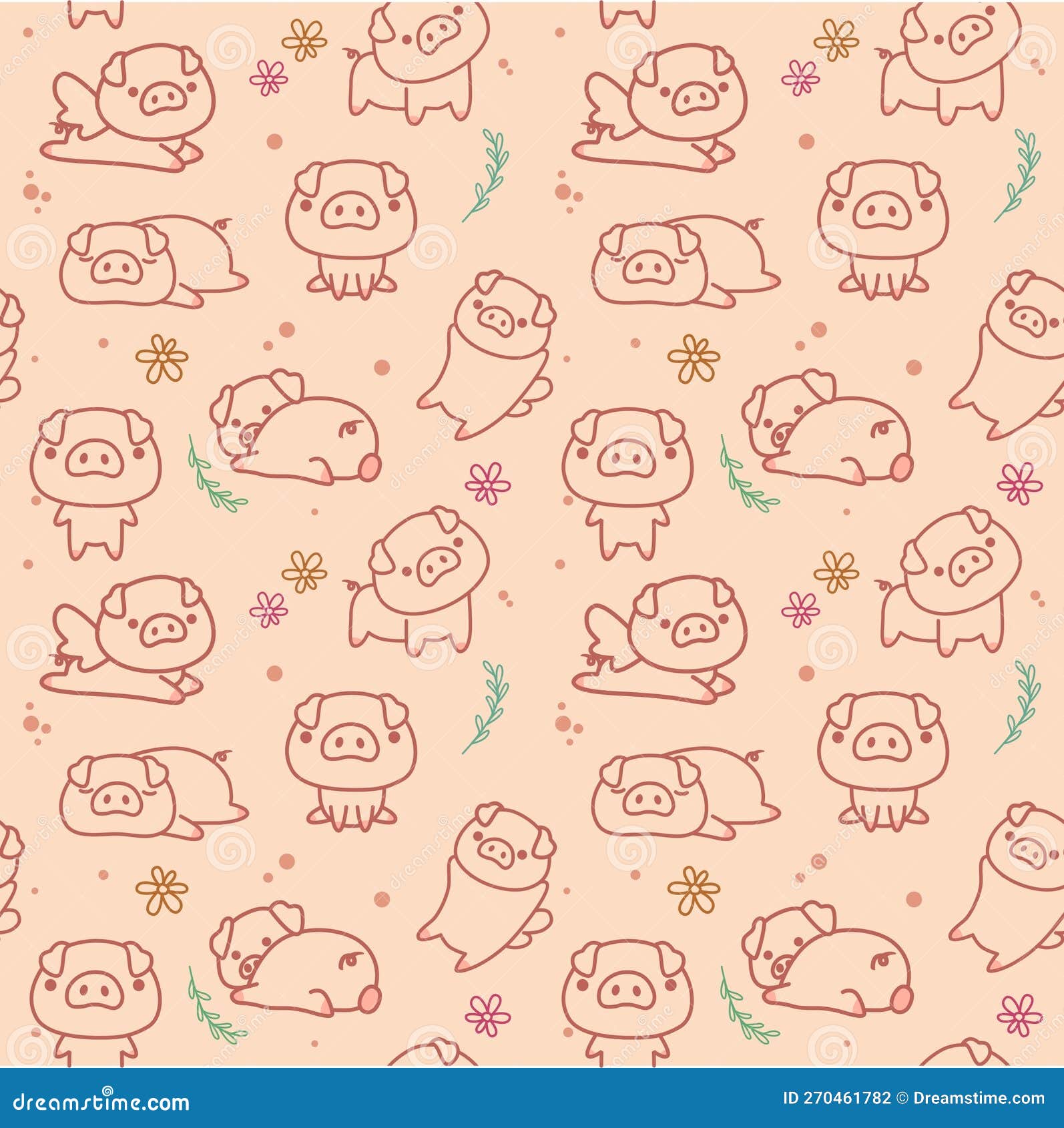 Pigs Pattern Vector Background Stock Vector - Illustration of vector ...