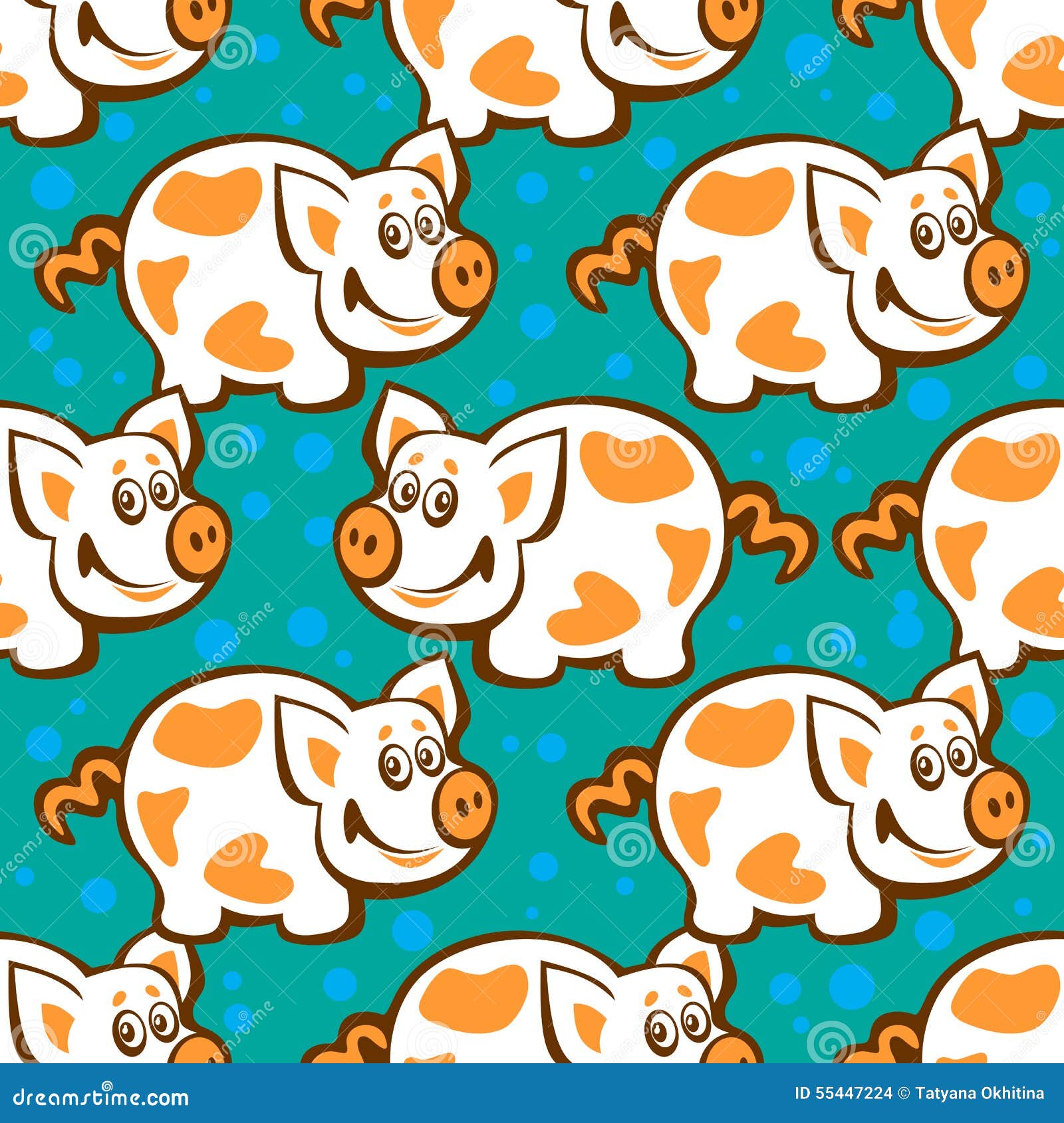 Pigs seamless background stock vector. Illustration of wallpaper - 55447224