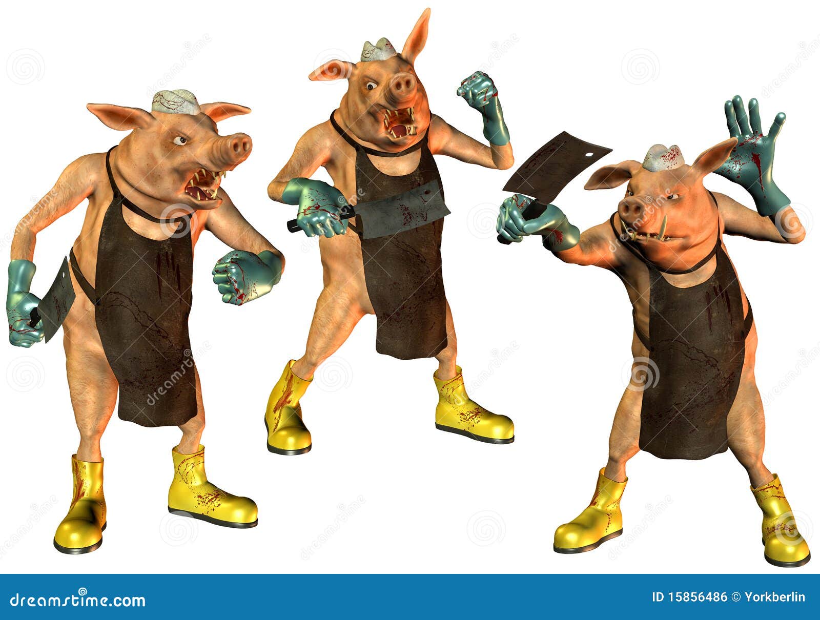Pigs in the slaughterhouse stock illustration. Illustration of ...