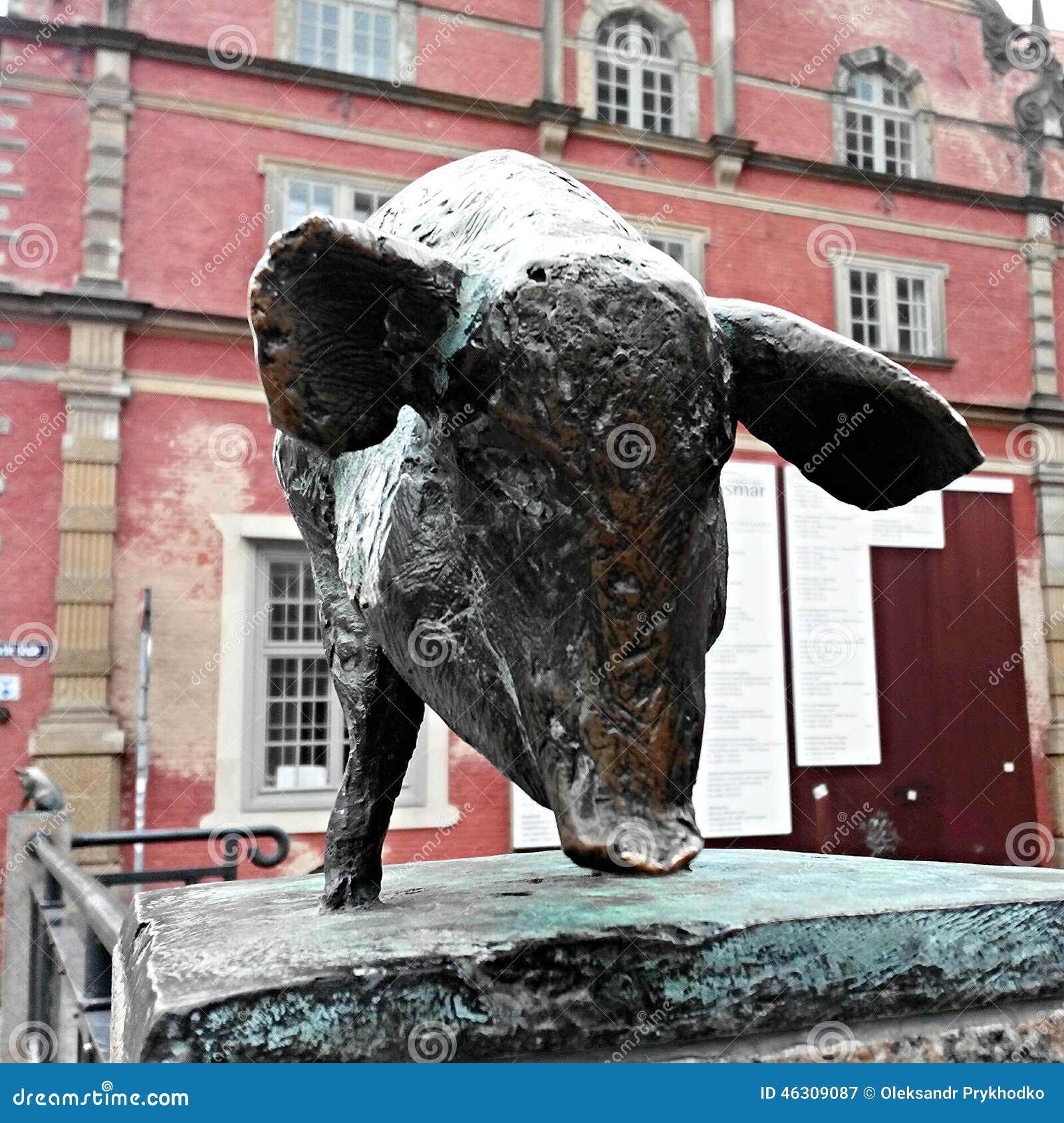 Pigs Statue on the Streets of Wismar Stock Image - Image of town ...