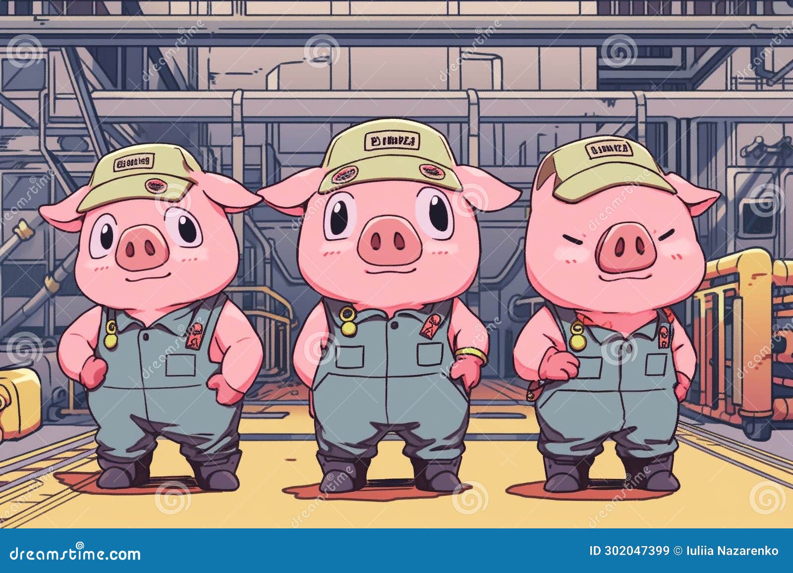 Pigs in Work Uniforms. AI Generated Stock Illustration - Illustration ...