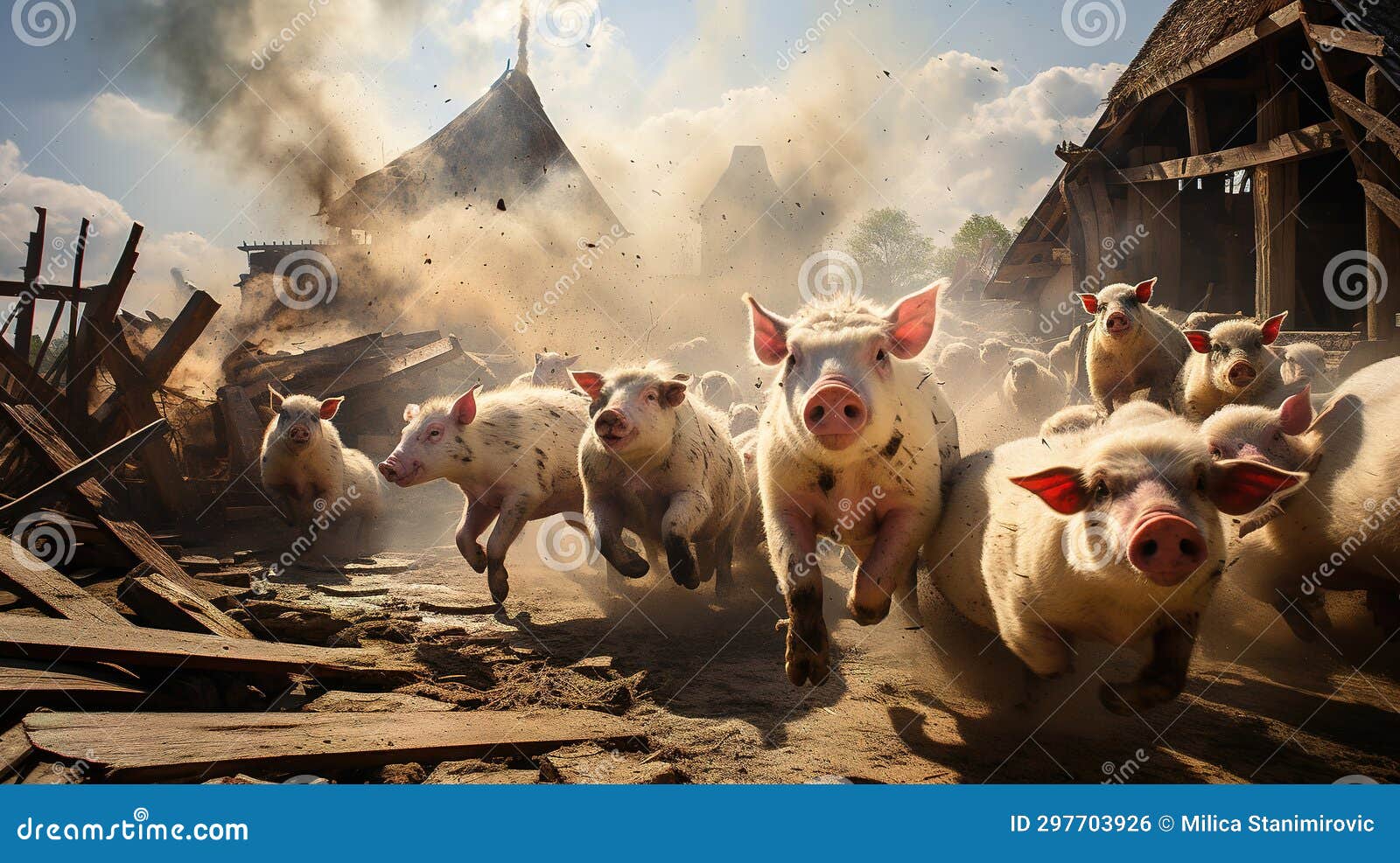 Farm Frenzy Illustration With Field Full Of Animals Cartoon Vector ...