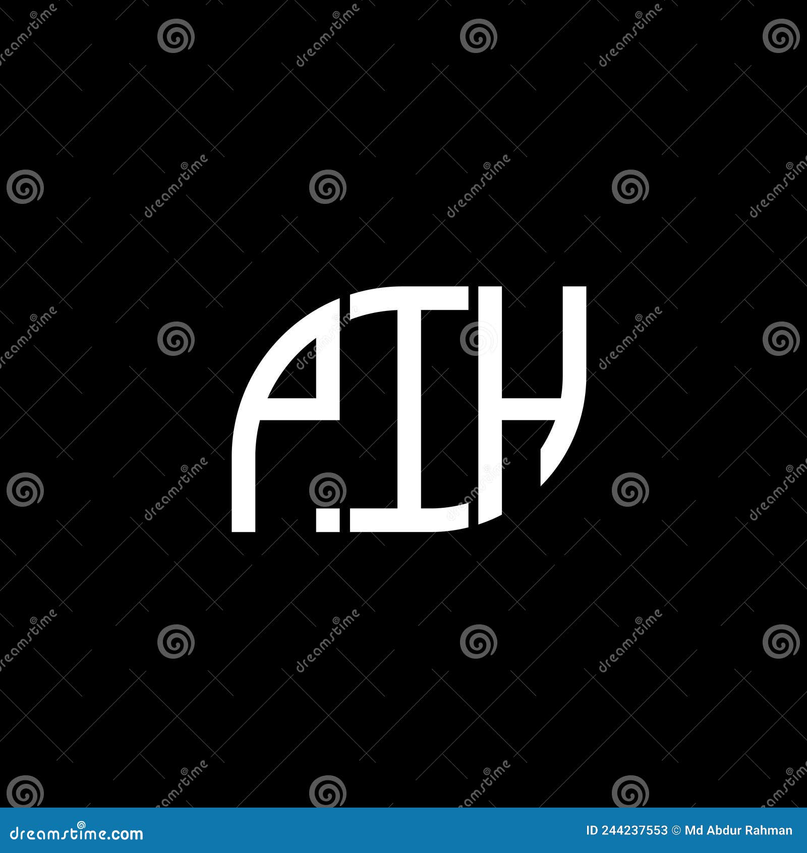 PIH Letter Logo Design on Black Background.PIH Creative Initials Letter ...