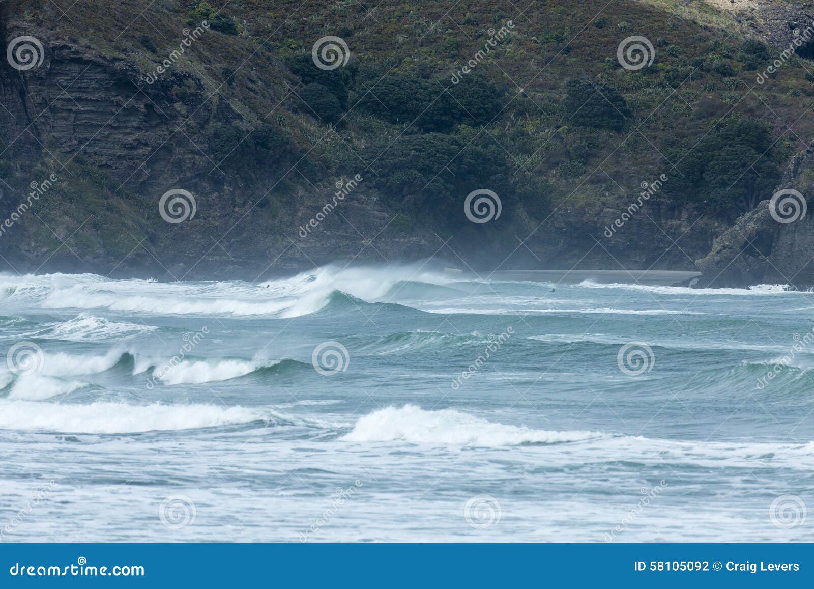 Piha Surf stock photo. Image of surging, piha, auckland - 58105092