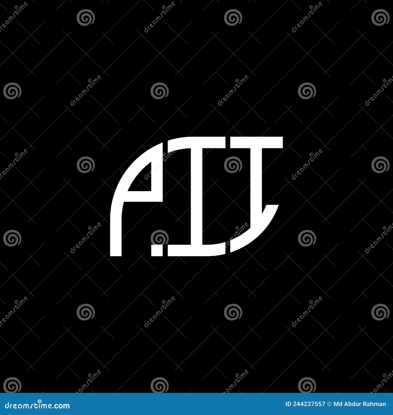PII Letter Logo Design on Black Background.PII Creative Initials Letter ...