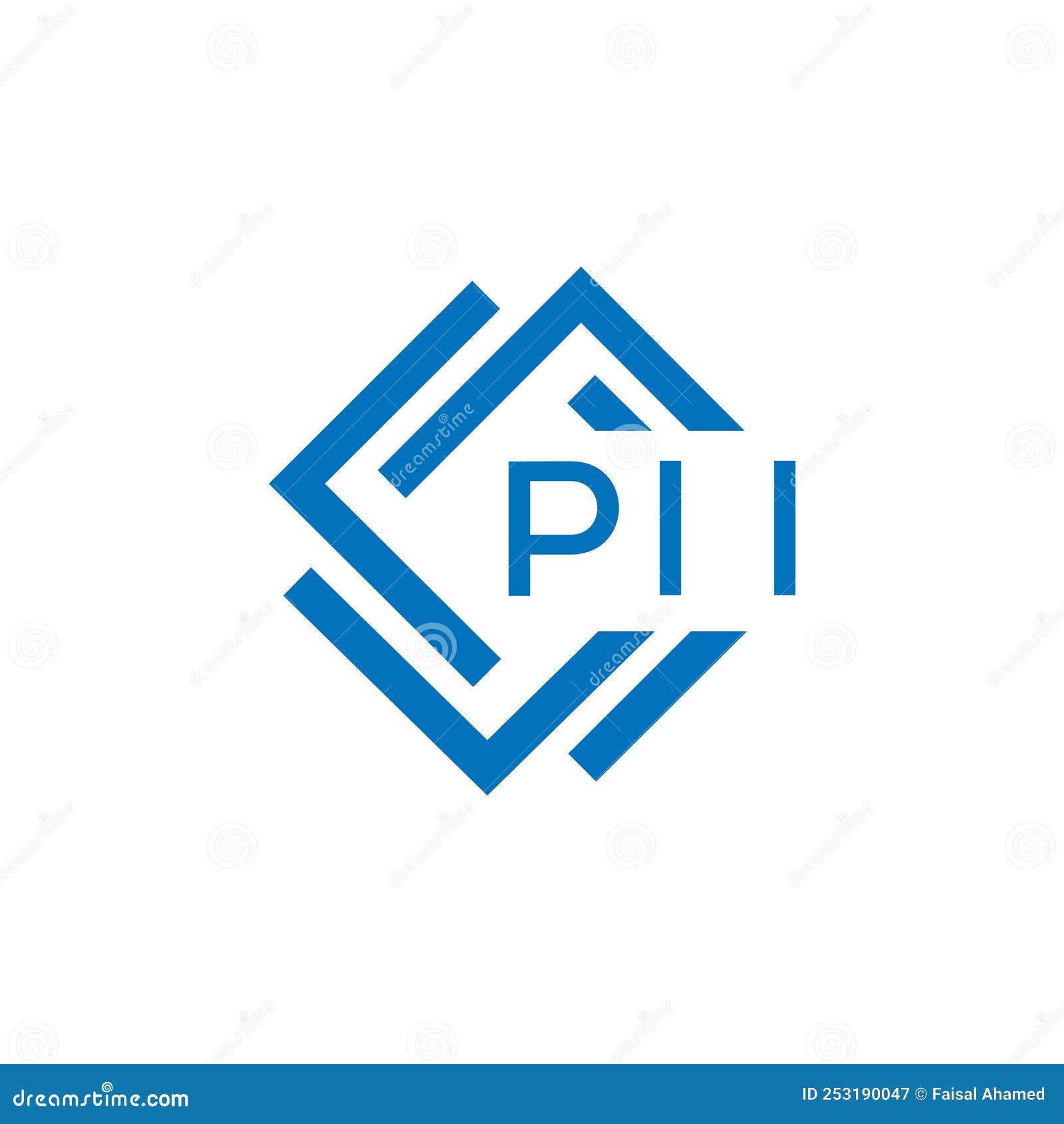 PII Letter Logo Design on White Background. PII Creative Circle Letter ...