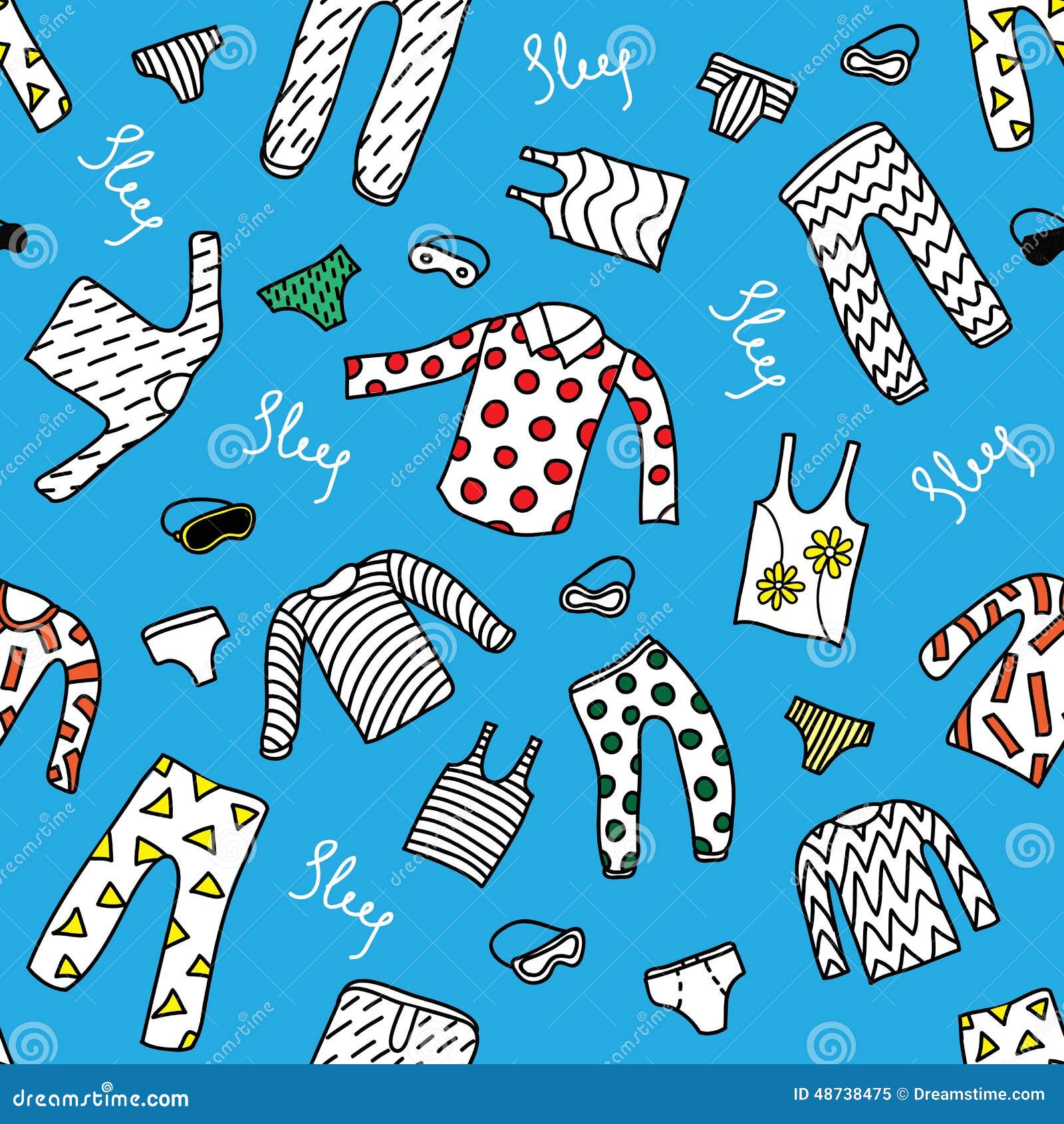 Pijamas del modelo ilustración del vector. Ilustración de textura ...