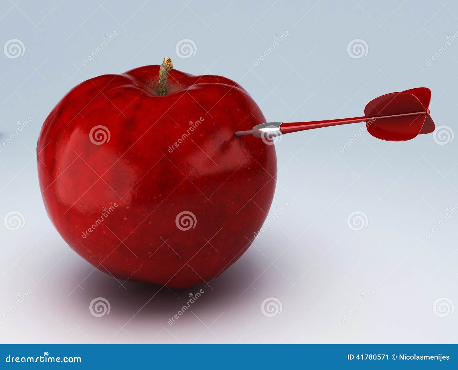 Pijl Die De Appel Raken Verschillende 3d Bal Stock Illustratie ...