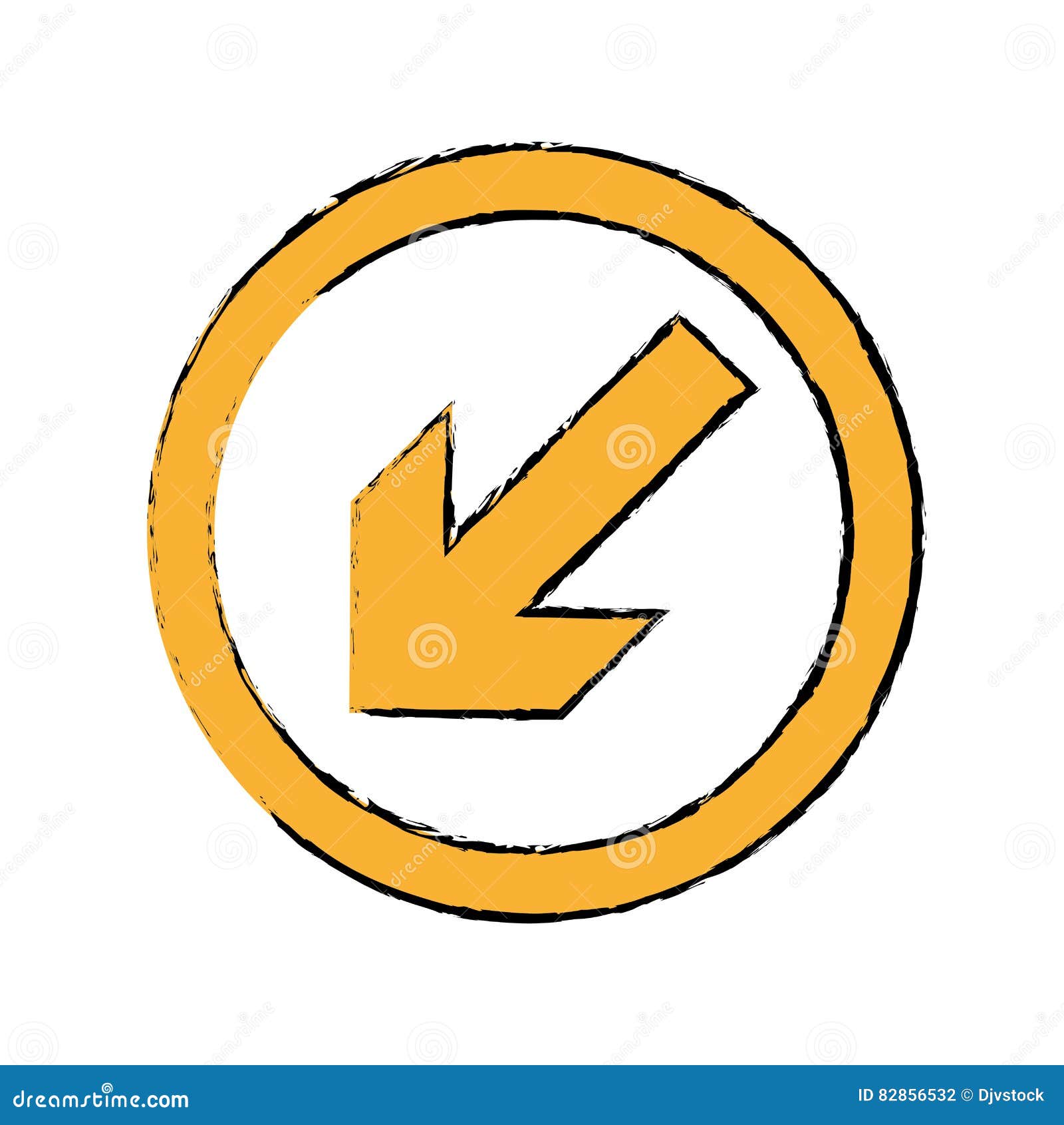 Pijl in rond embleem stock illustratie. Illustration of toepassing ...