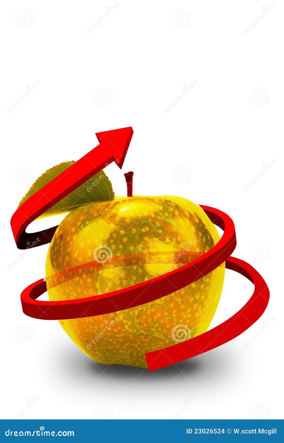 Pijl rond gouden pijl stock illustratie. Illustration of wijzen - 23026524