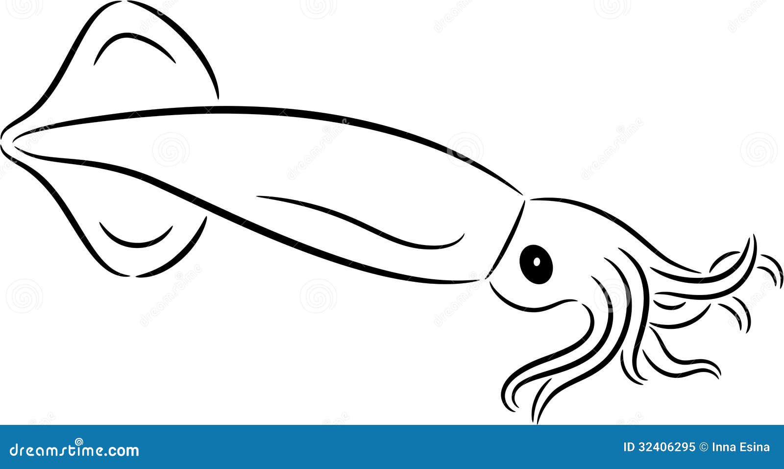 Pijlinktvis vector illustratie. Illustration of zwem - 32406295