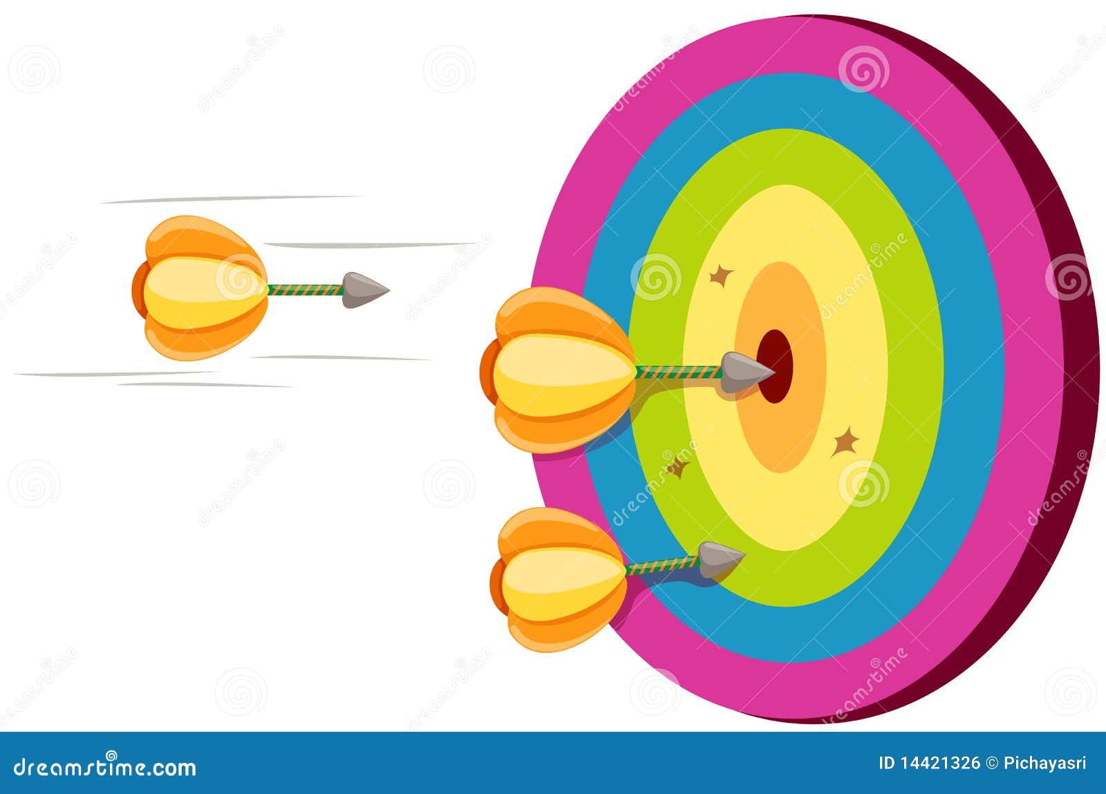 Pijltje op doel vector illustratie. Illustration of cirkel - 14421326