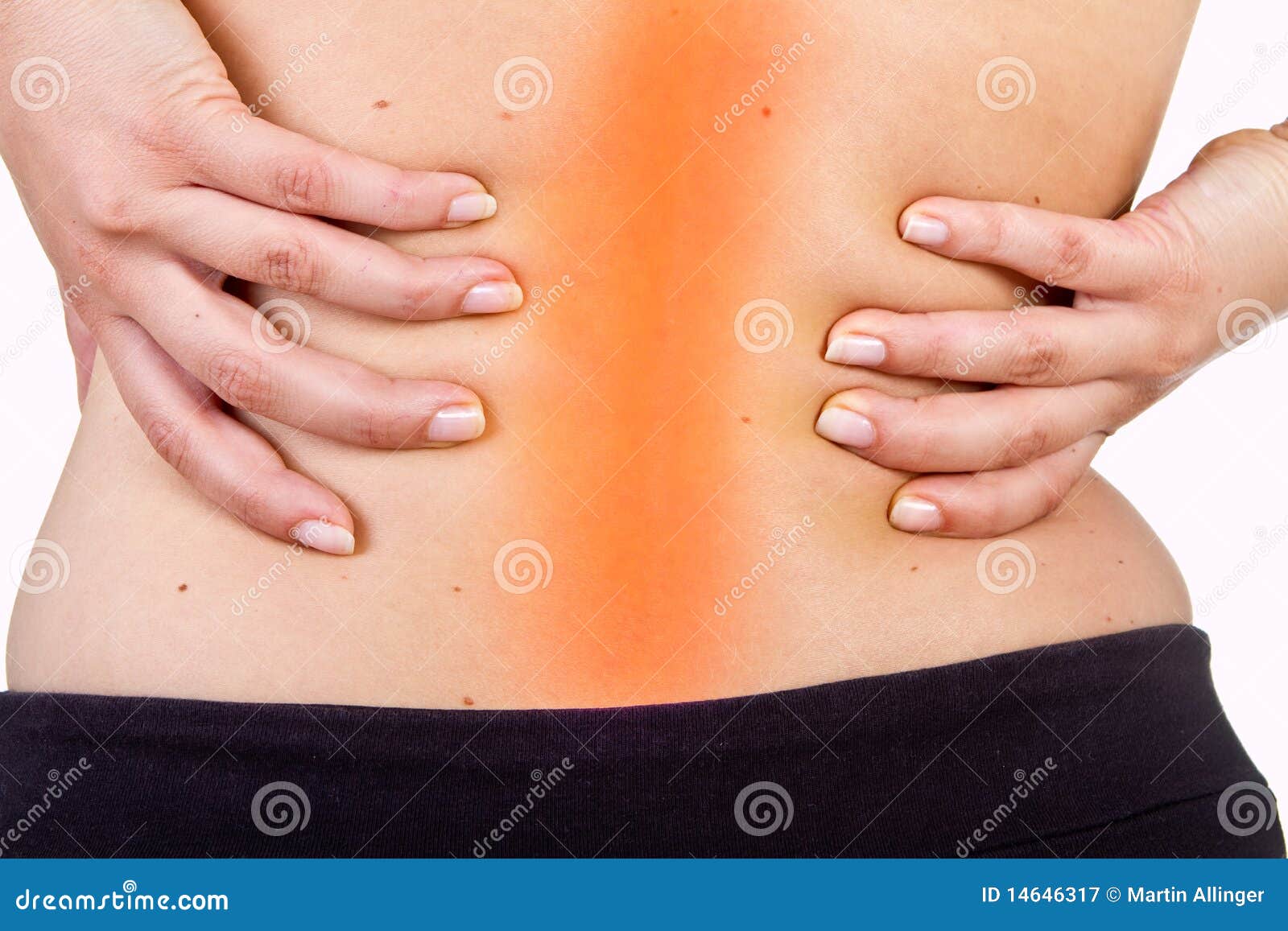 Pijn in de rug stock afbeelding. Image of vingers, leeftijd - 14646317