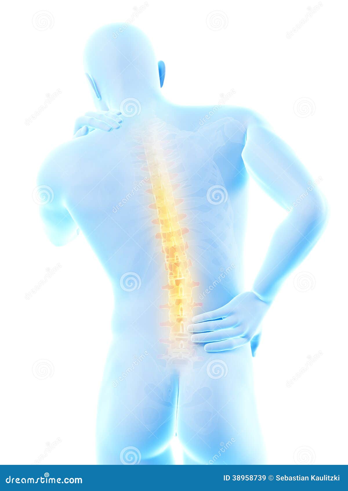 Pijn in de rug stock illustratie. Illustration of pijnlijk - 38958739