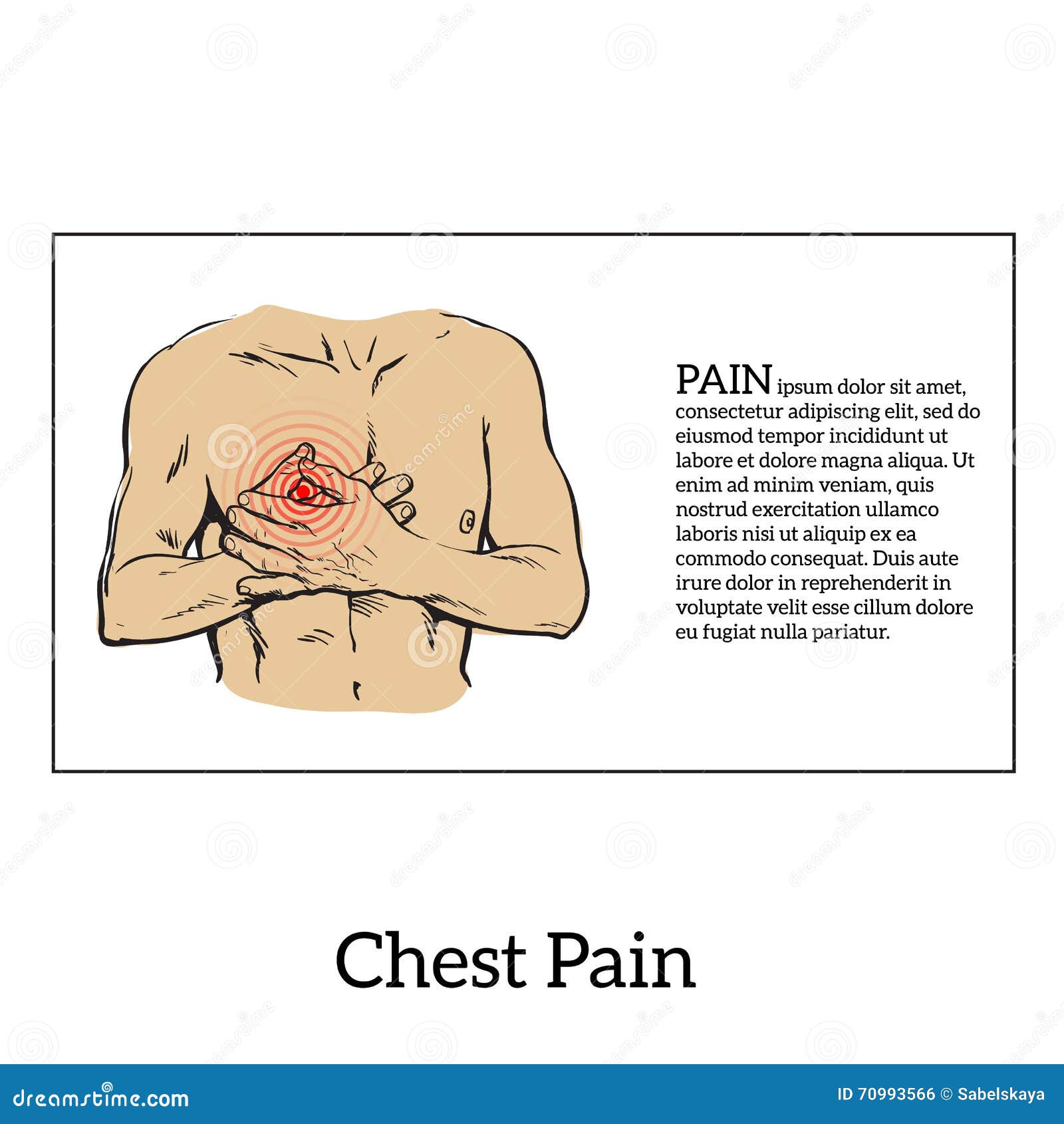 Pijn in Het Hart Van Een Mens Vector Illustratie - Illustration of pijn ...