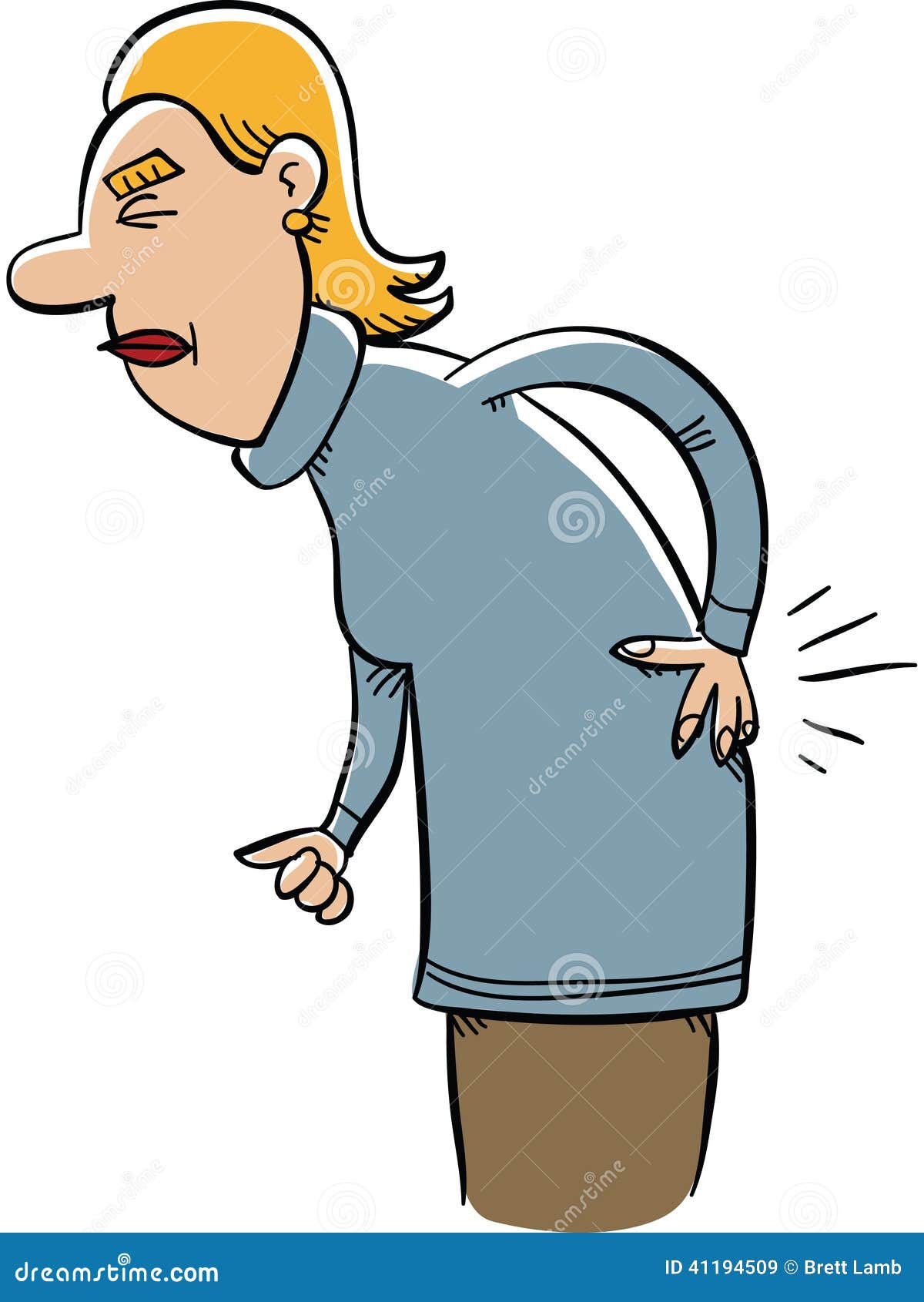 Pijnlijke rug stock illustratie. Illustration of beeldverhaal - 41194509