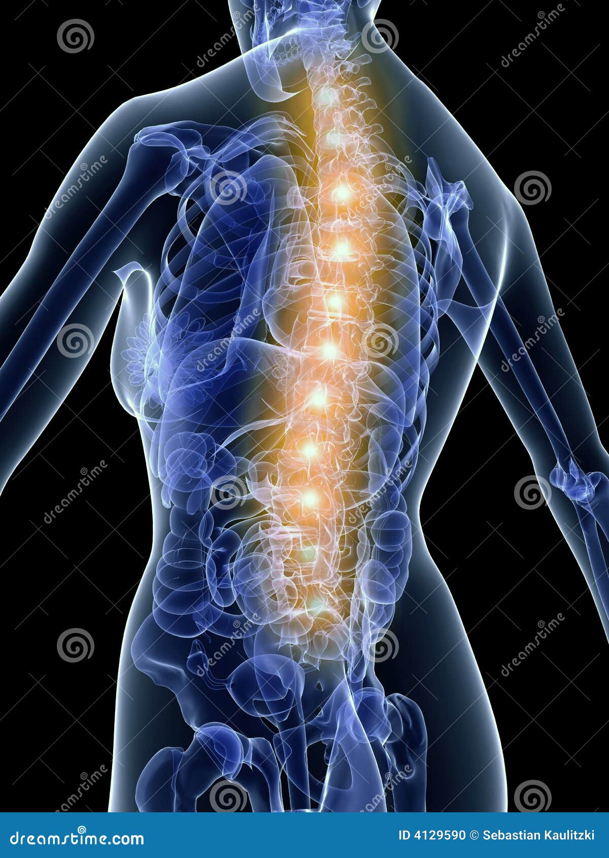 Pijnlijke rug stock illustratie. Illustration of rugpijn - 4129590