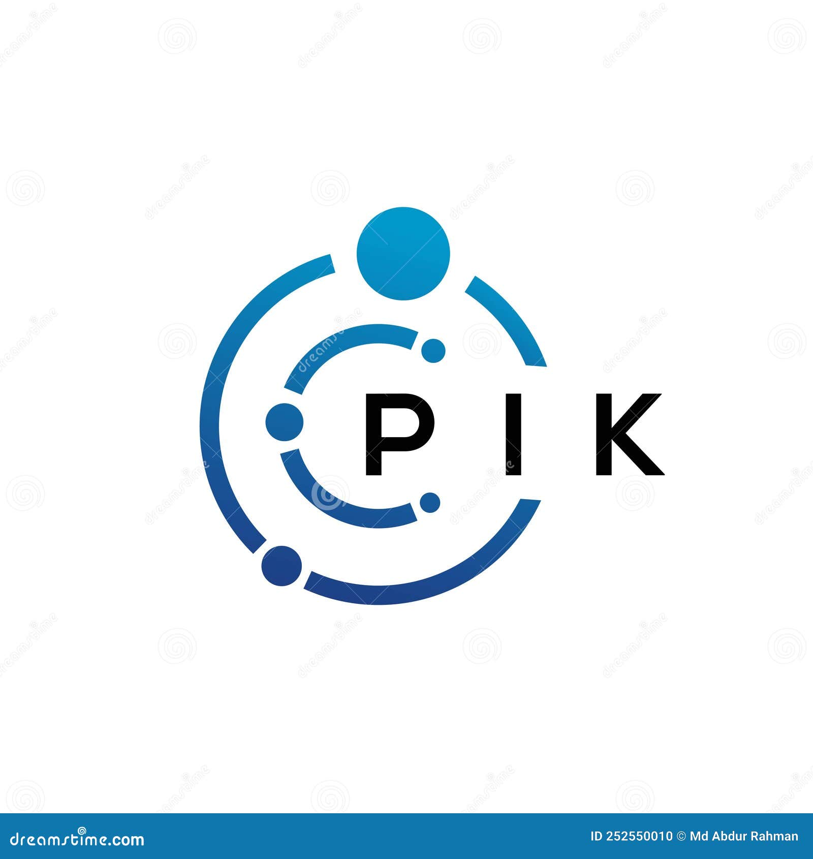 PIK Letter Technology Logo Design on White Background. PIK Creative ...