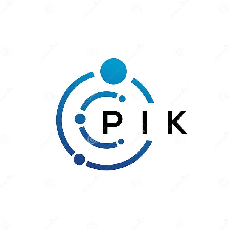 PIK Letter Technology Logo Design on White Background. PIK Creative ...