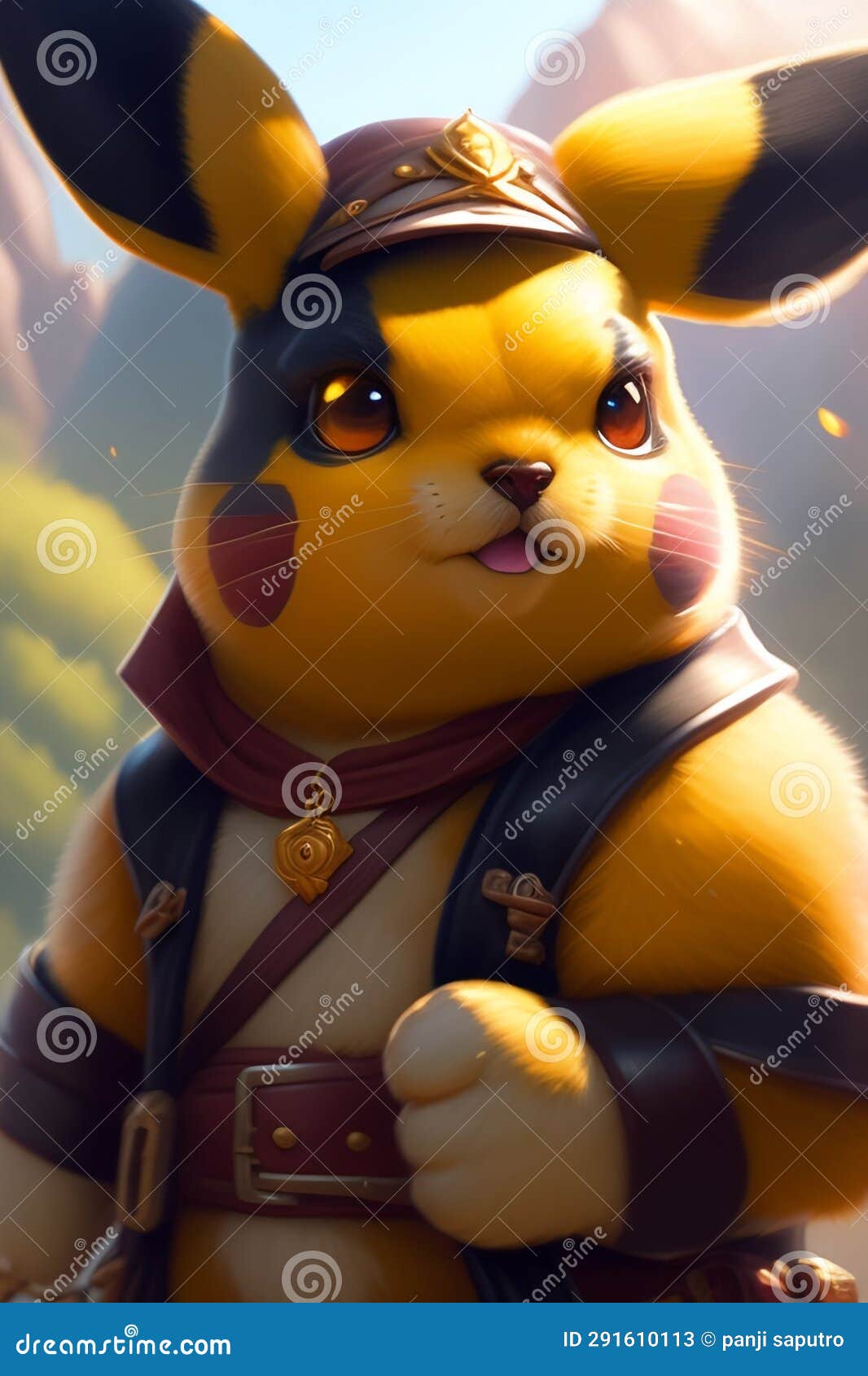 Pikachu on action stock illustration. Illustration of pokemon - 291610113