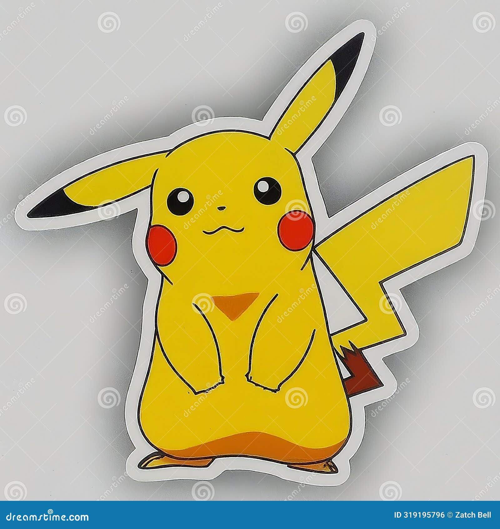 Pikachu Sticker, Cute Pikachu Stock Photo - Image of white, cute: 319195796