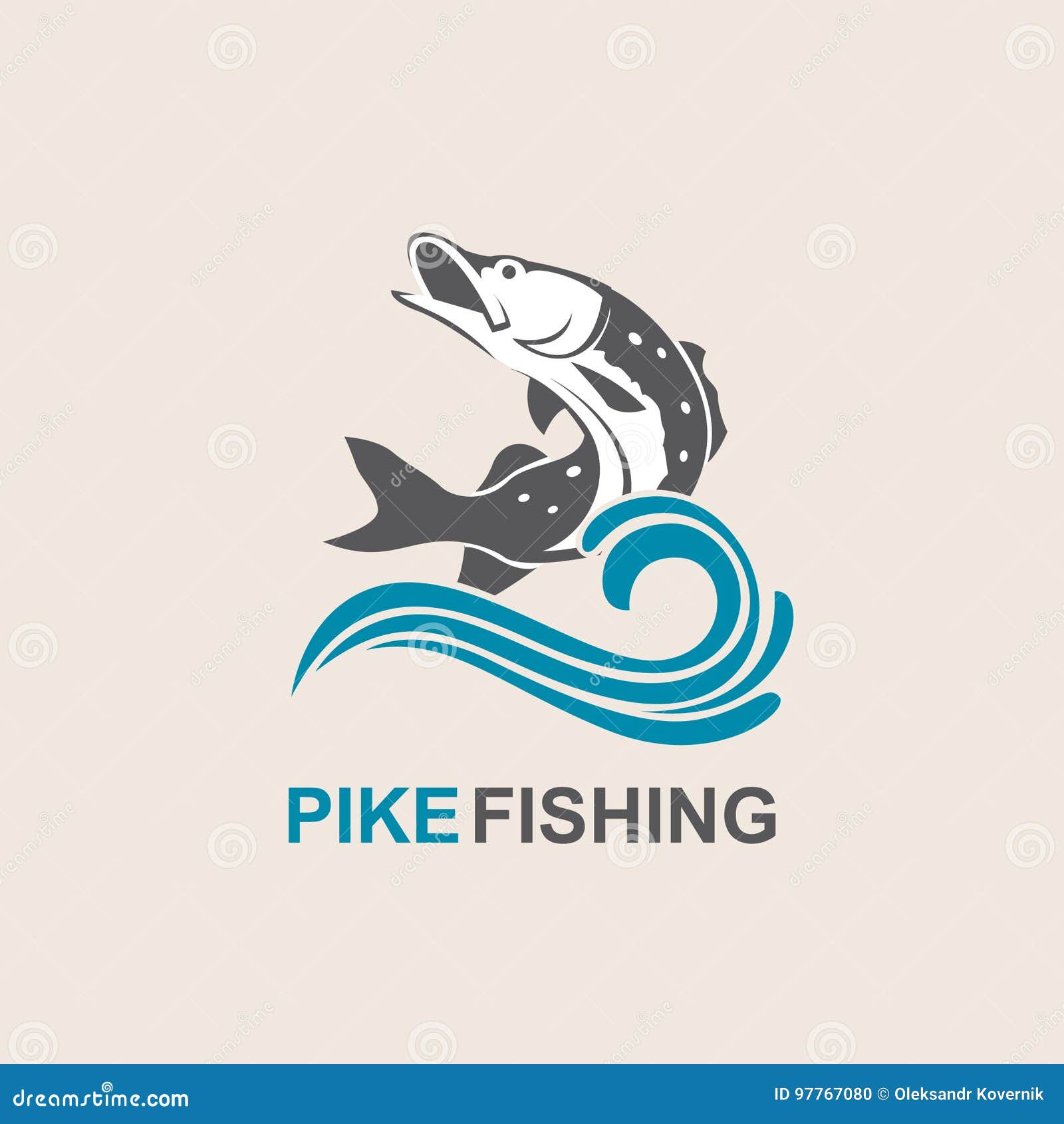 Pike fish icon stock vector. Illustration of river, shop - 97767080