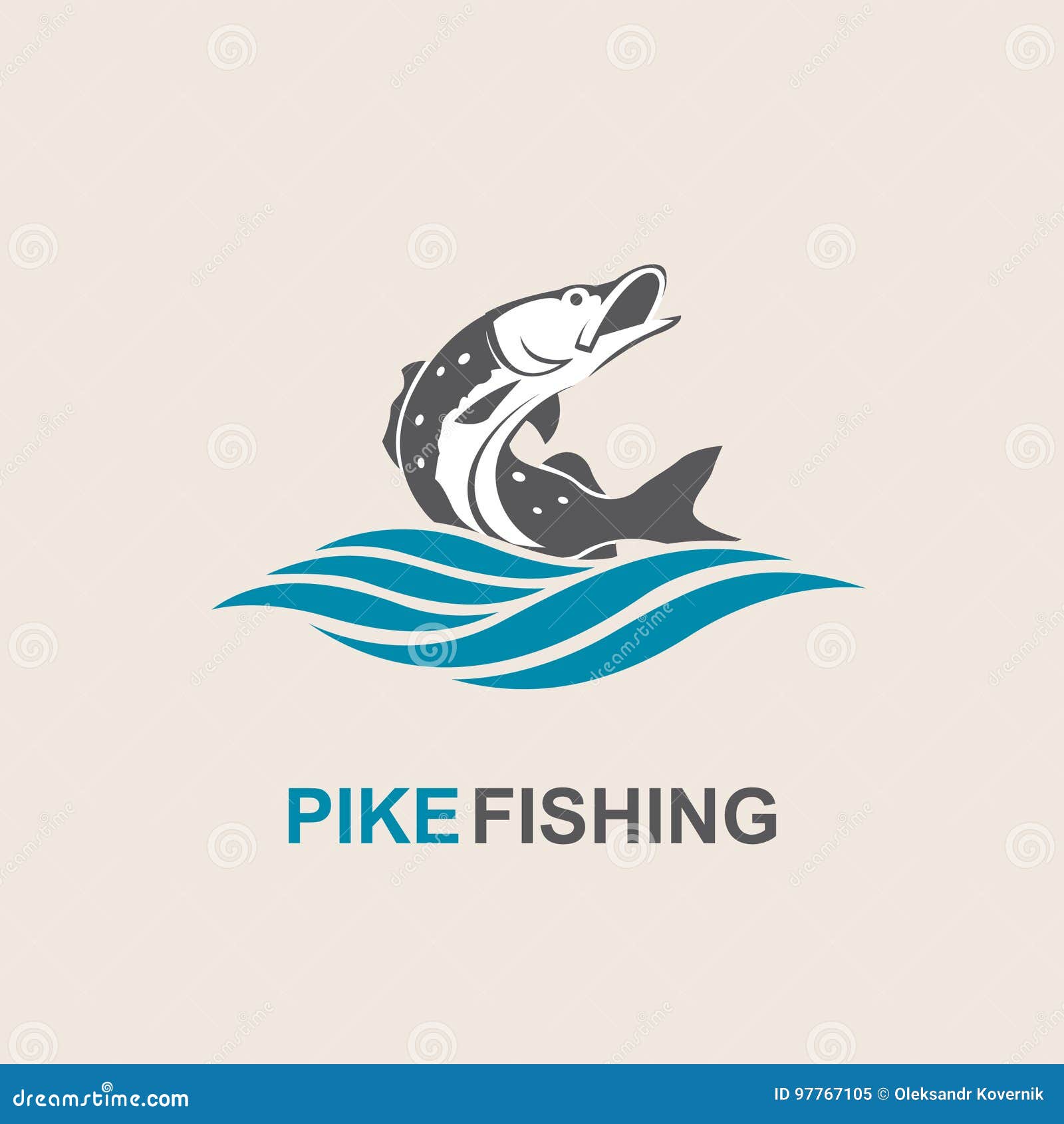 Pike fish icon stock vector. Illustration of animal, ocean - 97767105