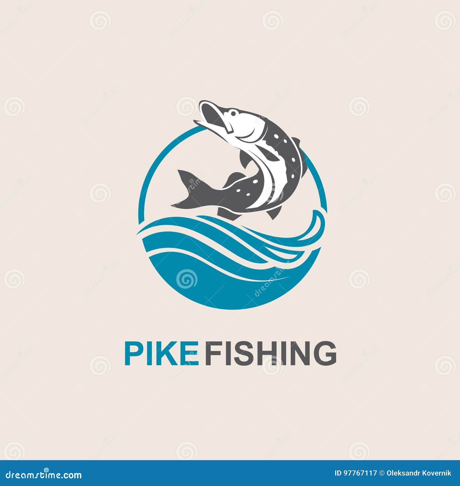 Pike fish icon stock vector. Illustration of river, wildlife - 97767117