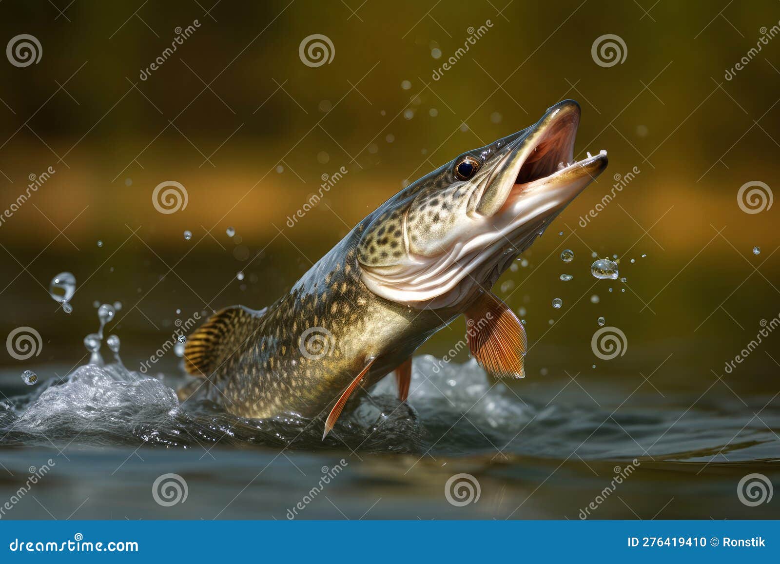 Fish Jump On Wave Wireframe Polygon Golden Frame Structure, Aquatic And ...
