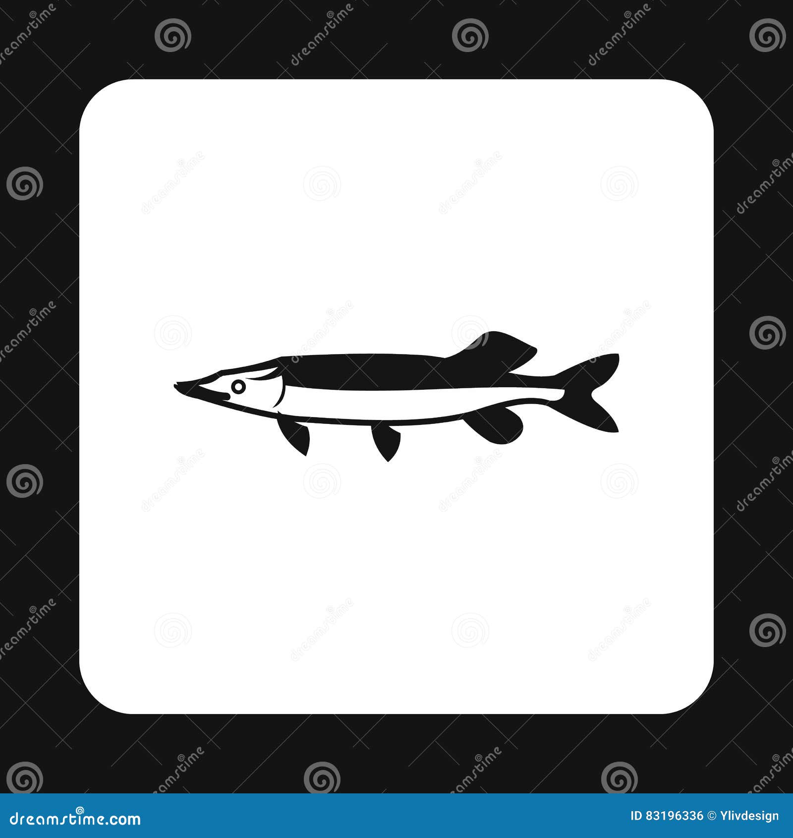 Pike Icon In Trendy Design Style. Pike Icon Isolated On White ...