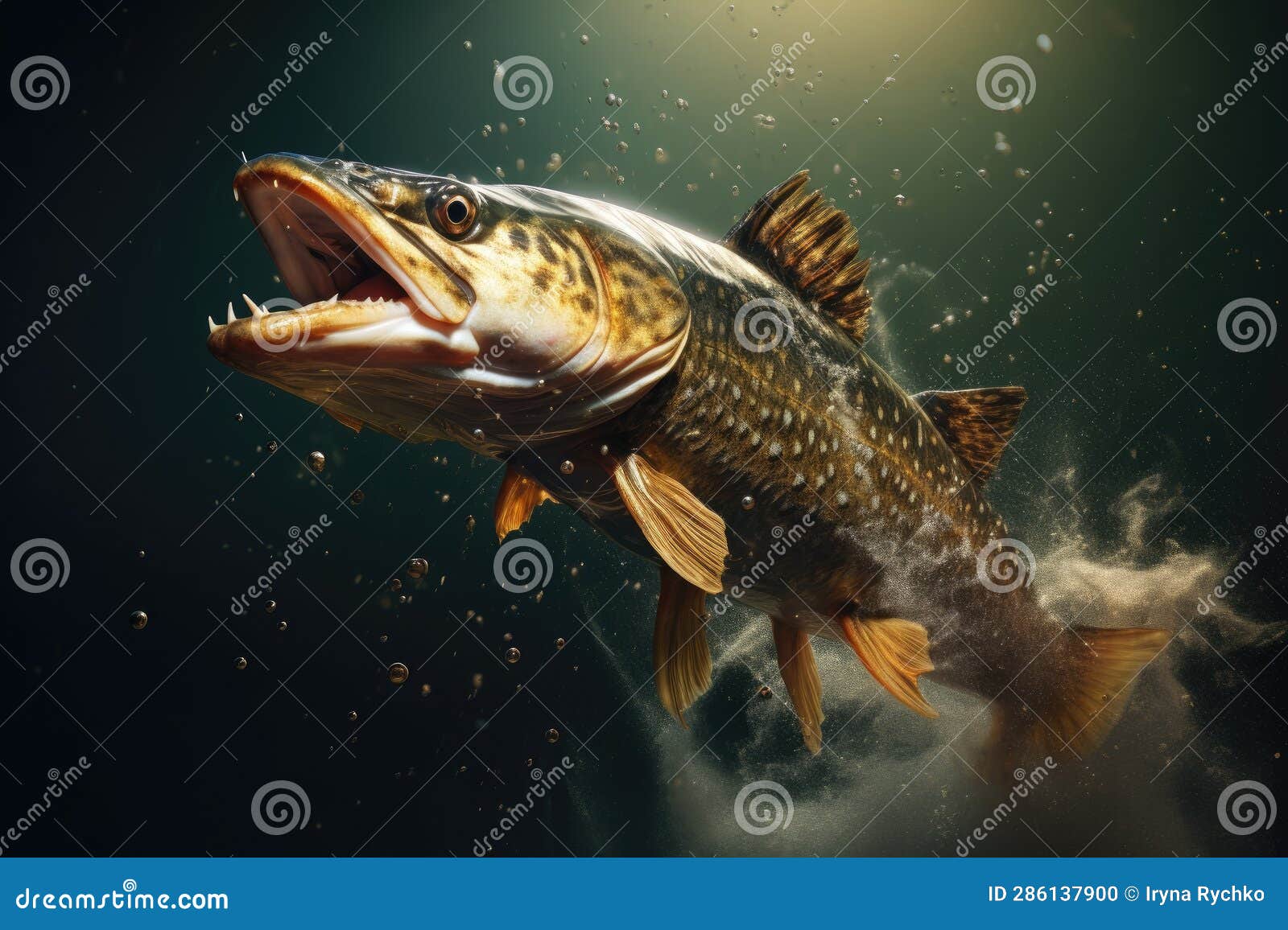 Muskie Jumping Royalty-Free Stock Image | CartoonDealer.com #346402804