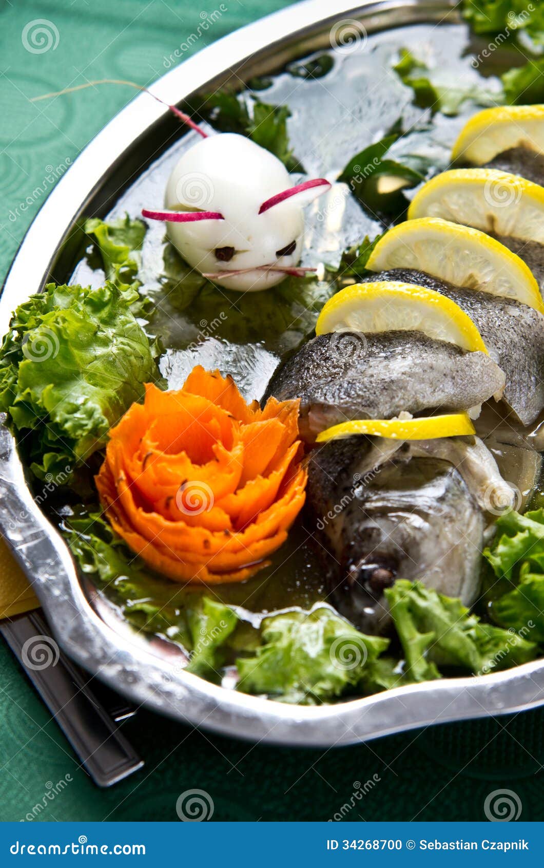 Pike Perch Elegant Dish Served Stock Photo - Image of silverware, pike ...