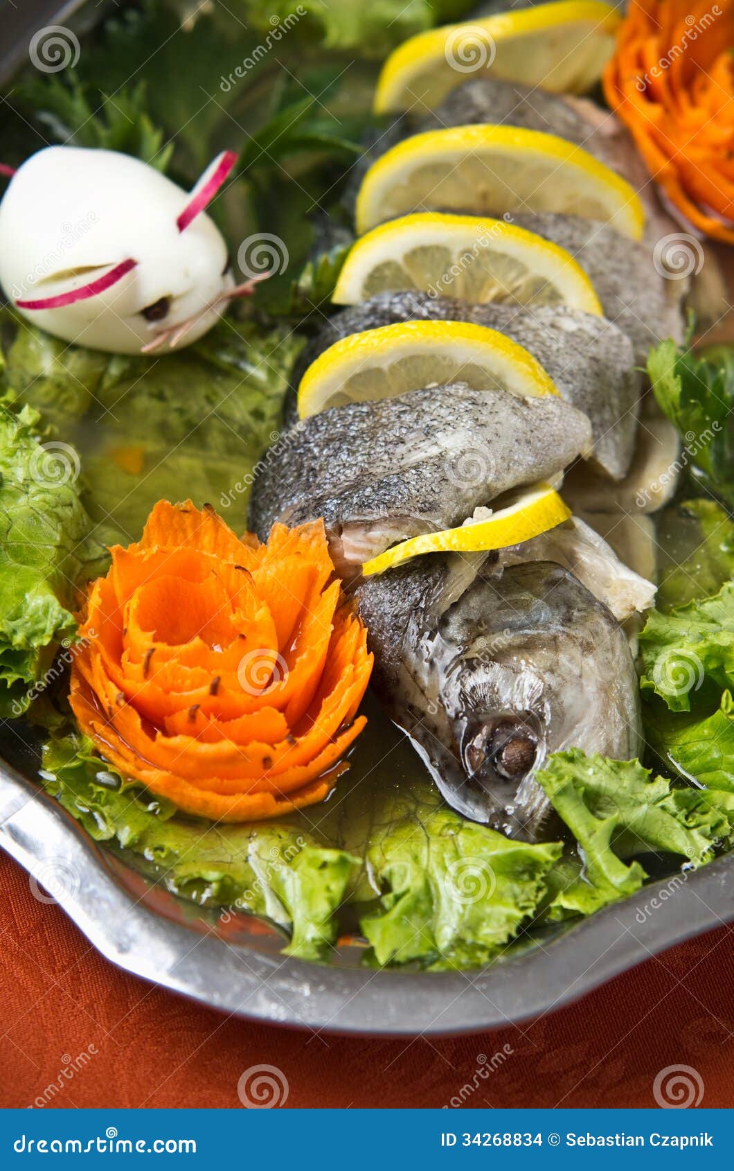 Pike Perch Elegant Dish Served Stock Photo - Image of lemon, cuisine ...