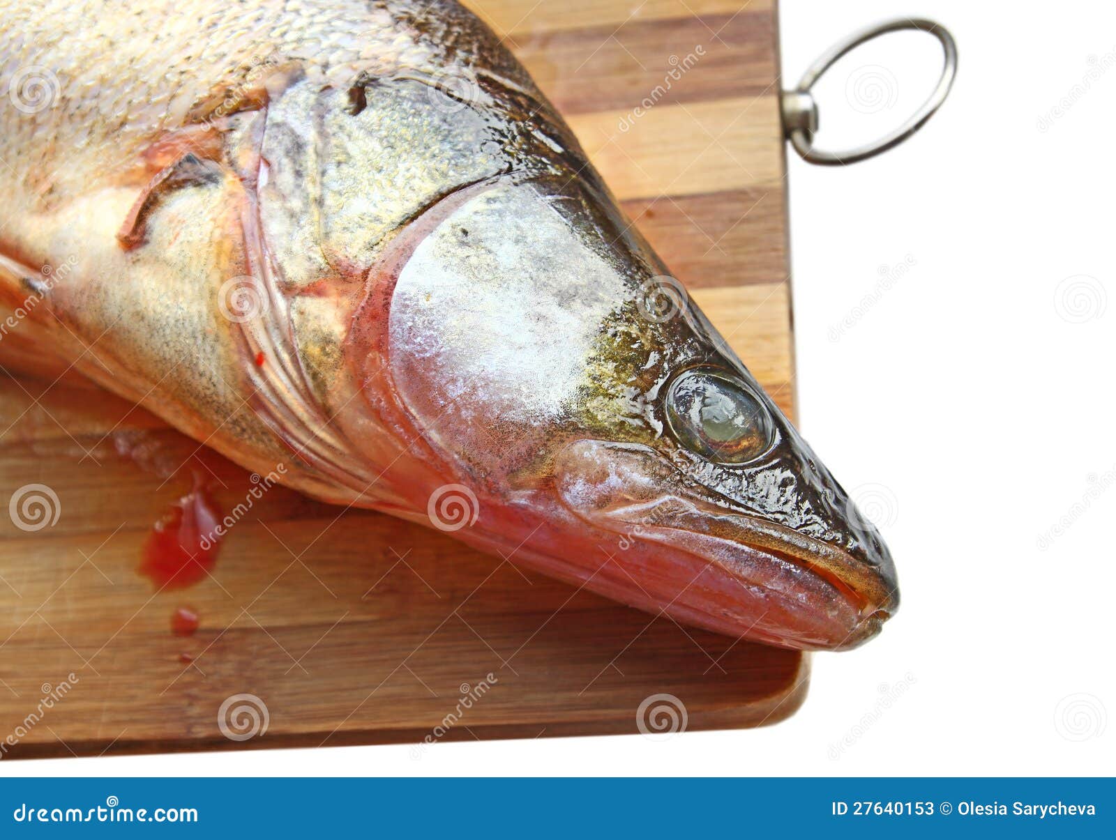 Pike Perch on a Wooden Board Stock Image - Image of preparing ...