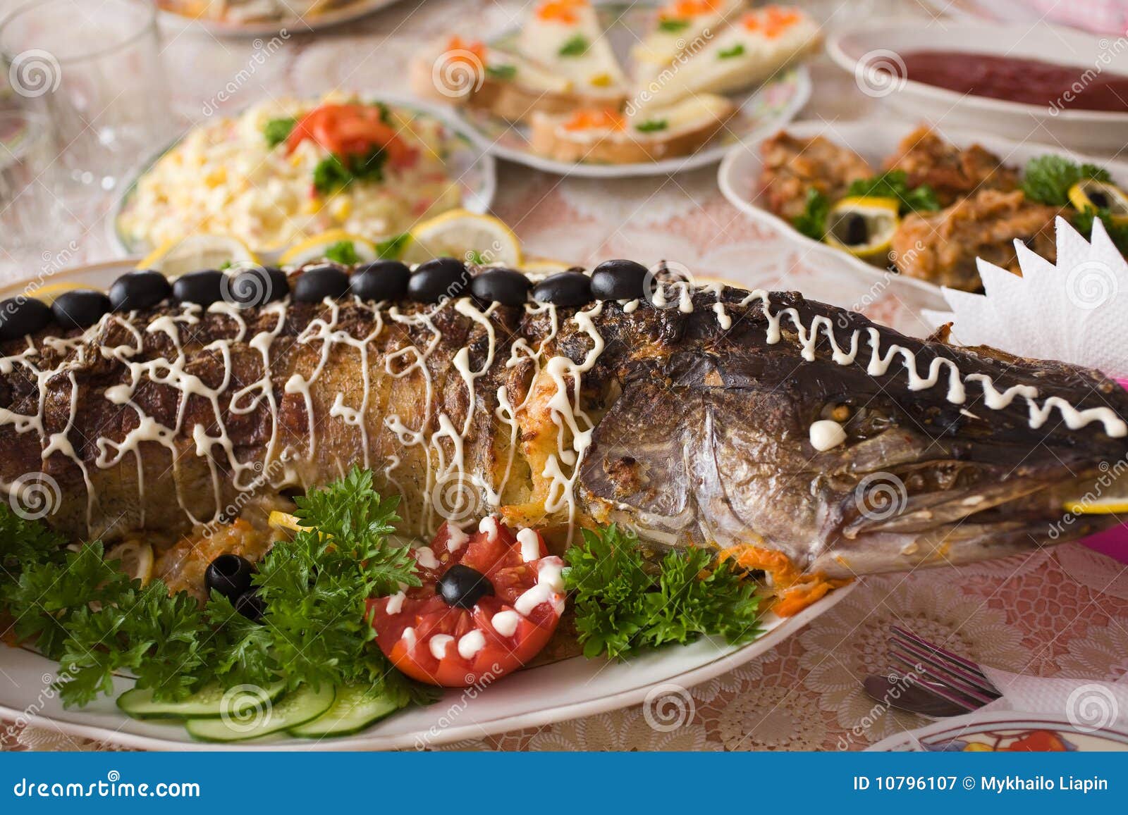 Pike prepared fish stock image. Image of east, dinner - 10796107