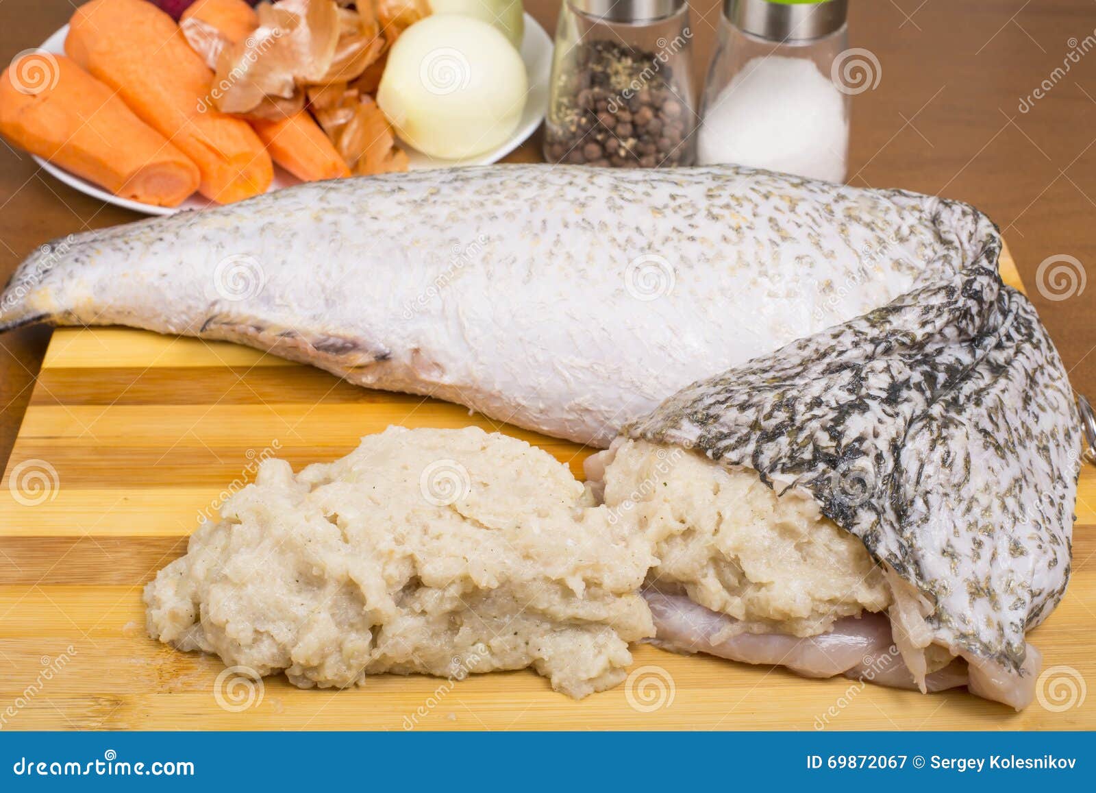 Pike Skin Stuffed with Minced Meat Stock Image - Image of stuff, bread ...
