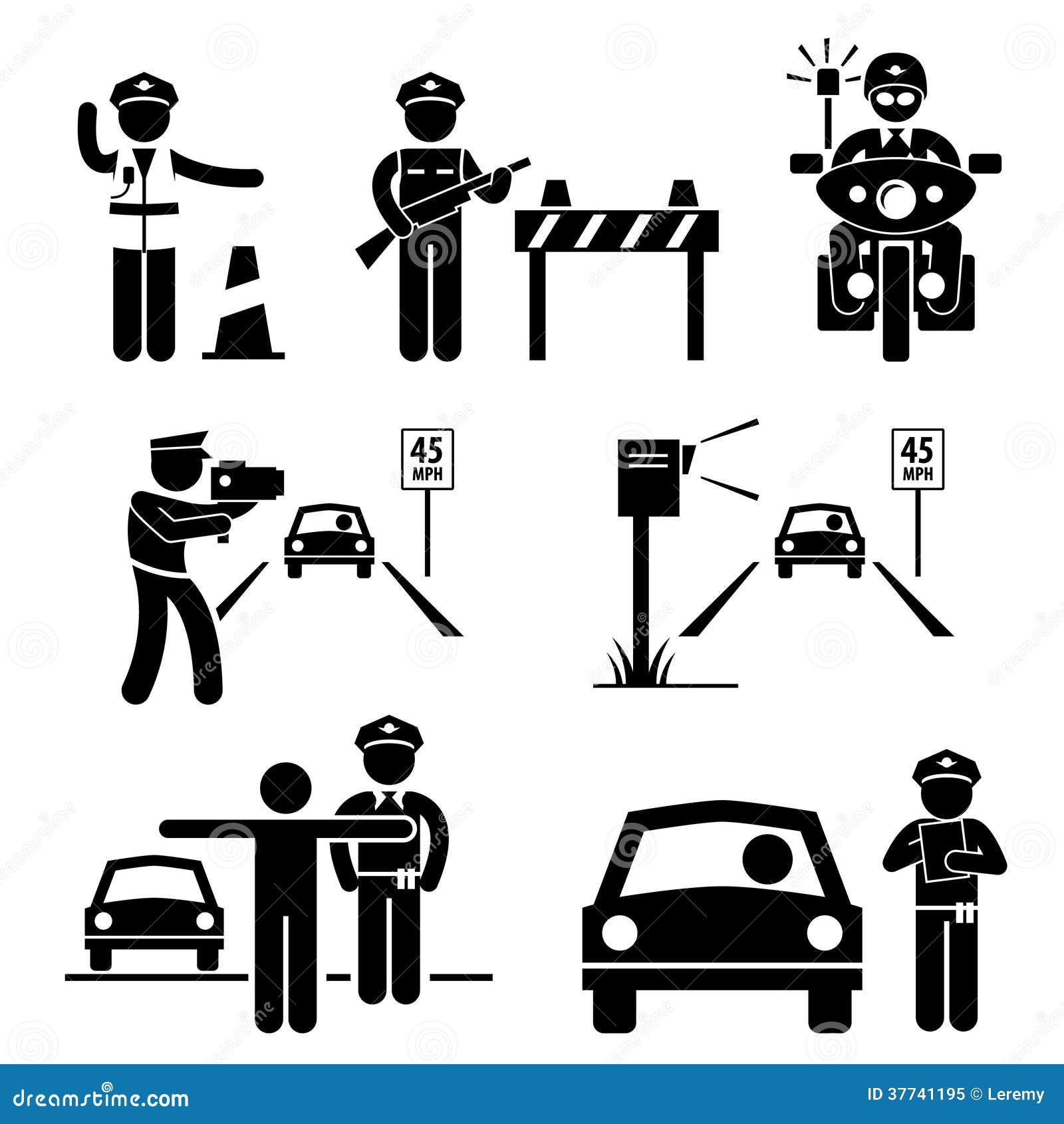 Piktogramm-Ikone Polizeibeamte-Traffic Im Dienst Vektor Abbildung ...