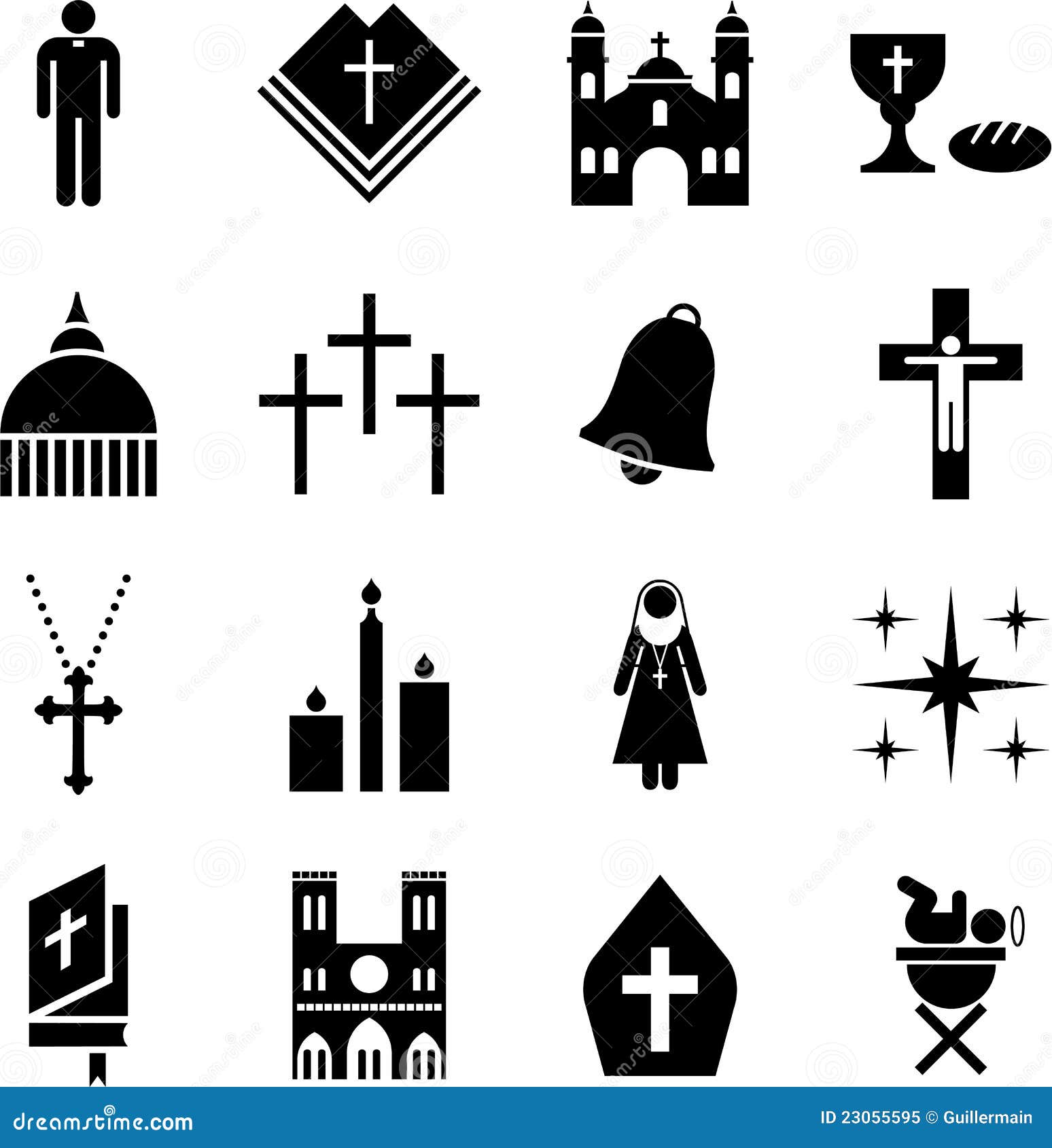Piktogramme Der Katholischen Religion Vektor Abbildung - Illustration ...
