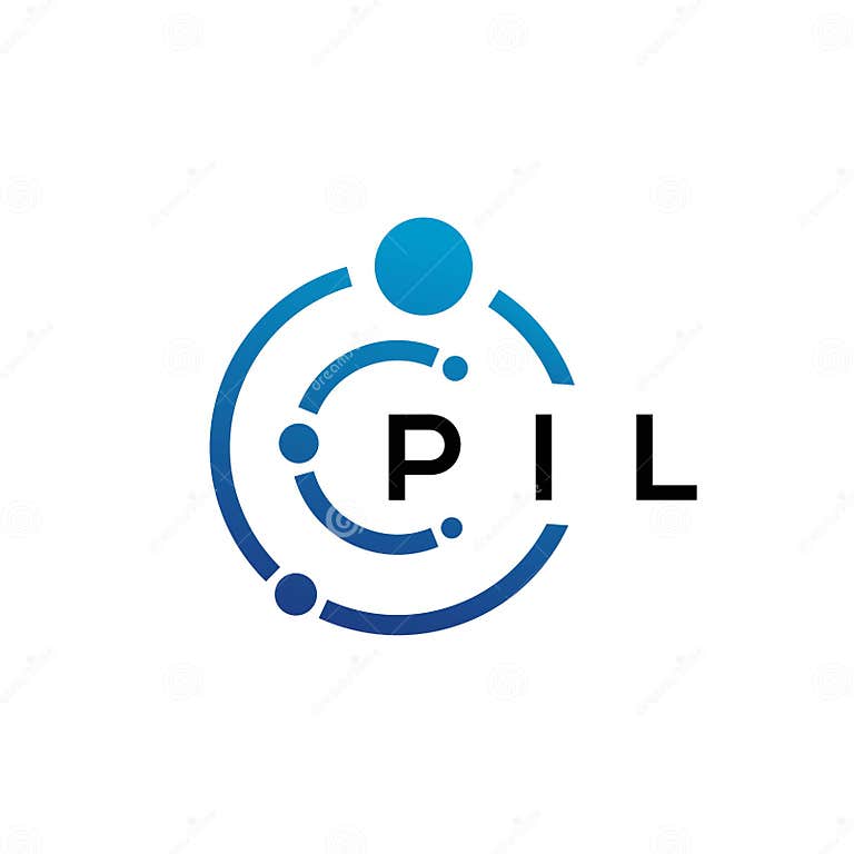 PIL Letter Technology Logo Design on White Background. PIL Creative ...