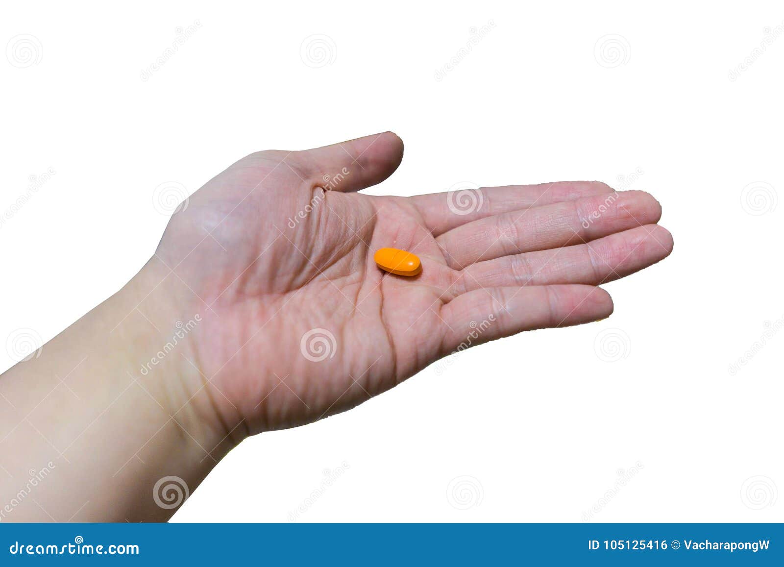 Pil,man Left Hand Hold Tablet or Pill in Palm Surface Stock Photo ...