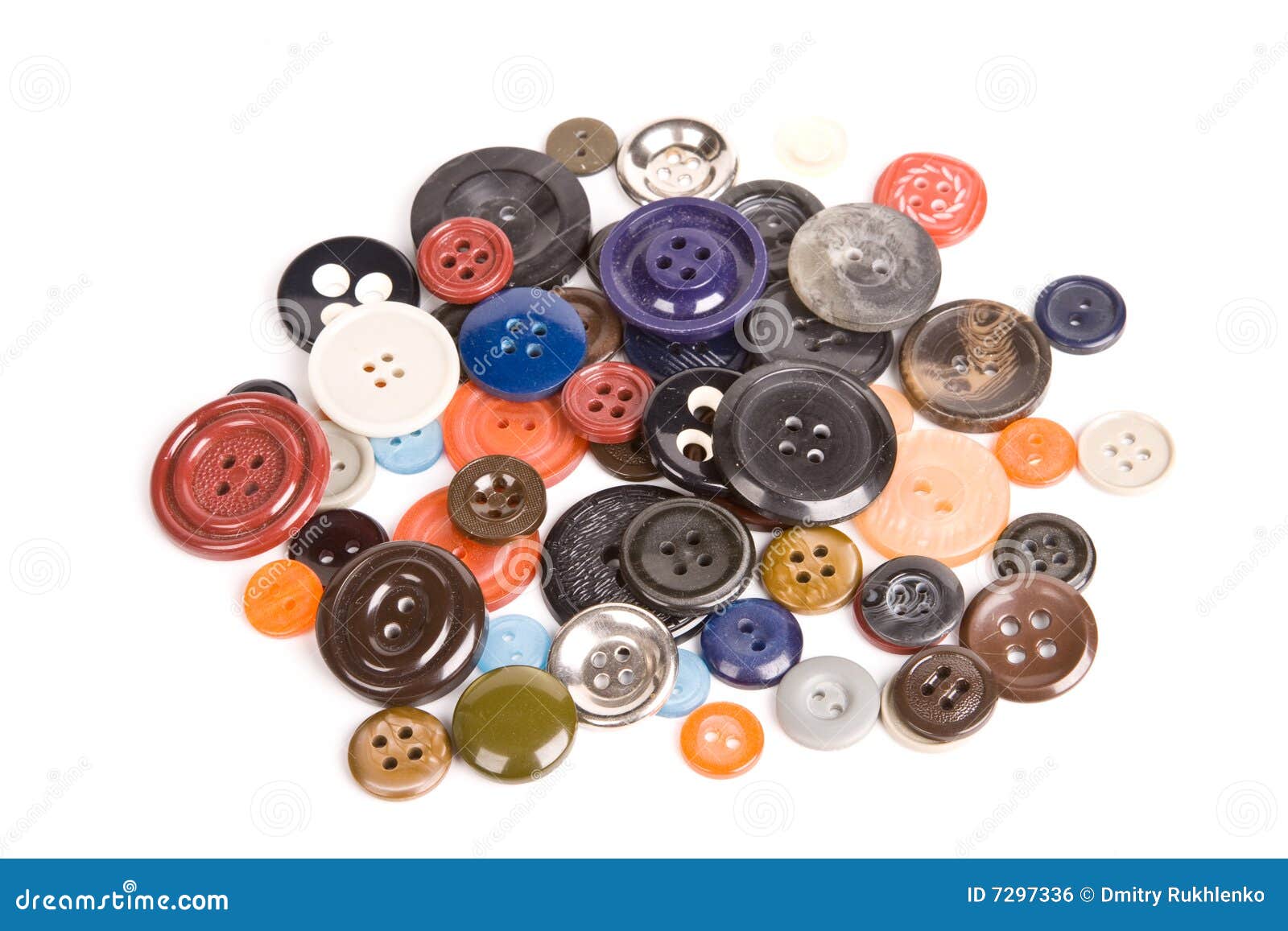 Pila de botones aislados foto de archivo. Imagen de conjunto - 7297336